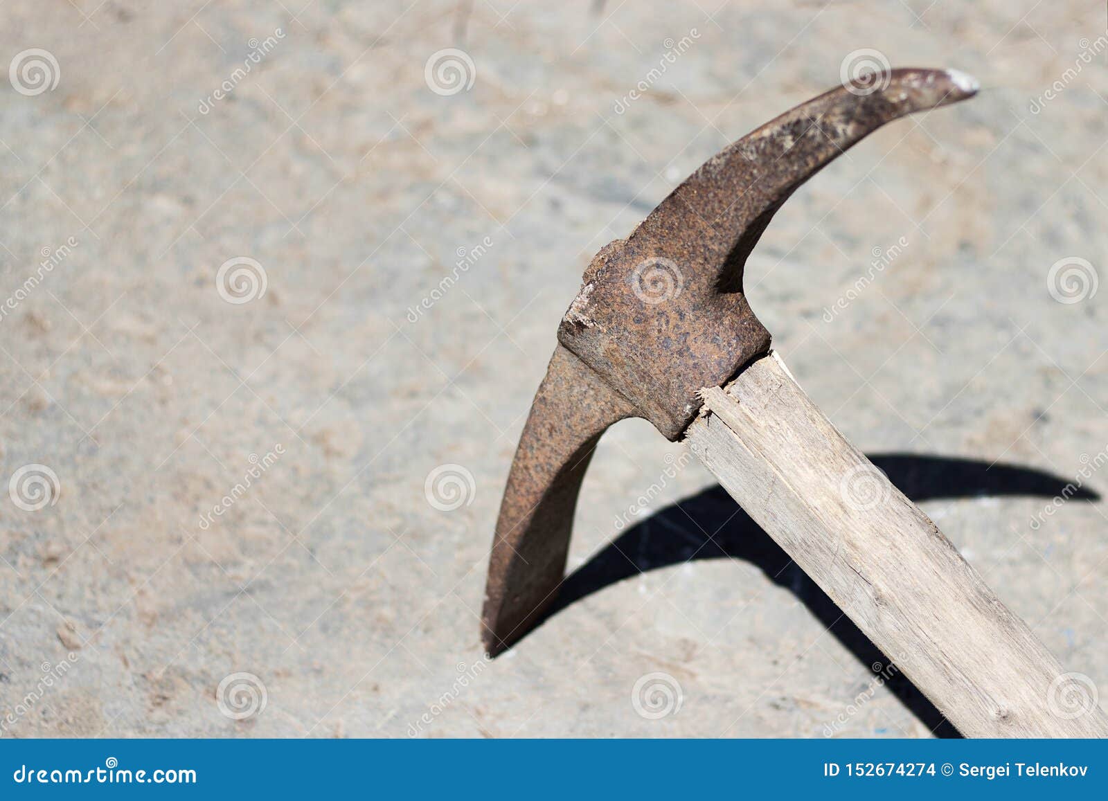 The Pickaxe Tool Lies Striking a Stone. Extraction of Stone Iron Pick ...