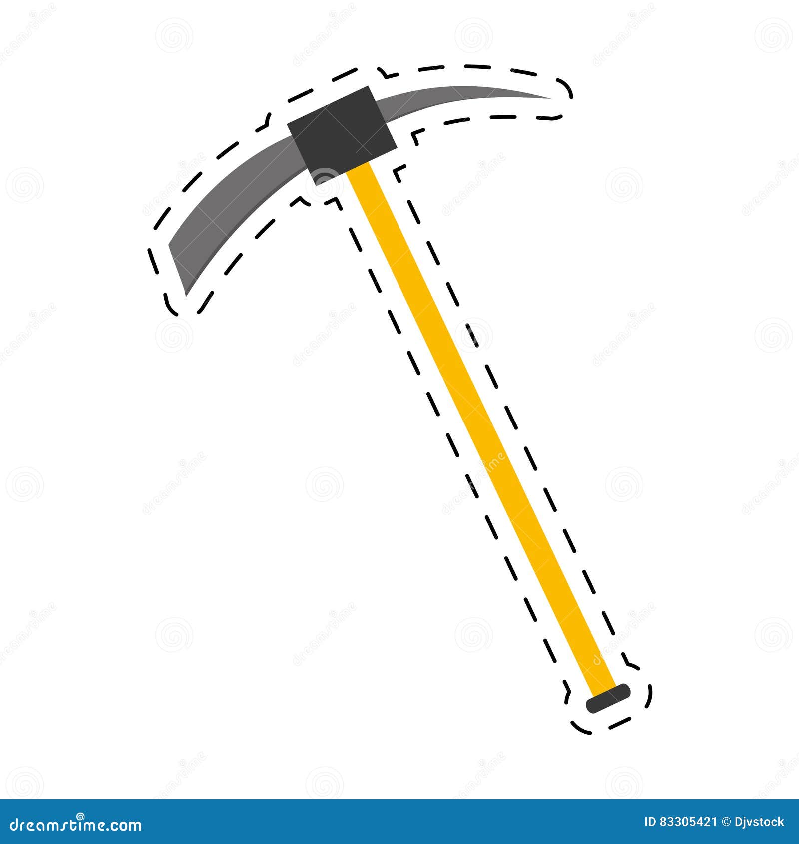 Pickaxe Tool Mining Extraction Cut Line Stock Illustration ...