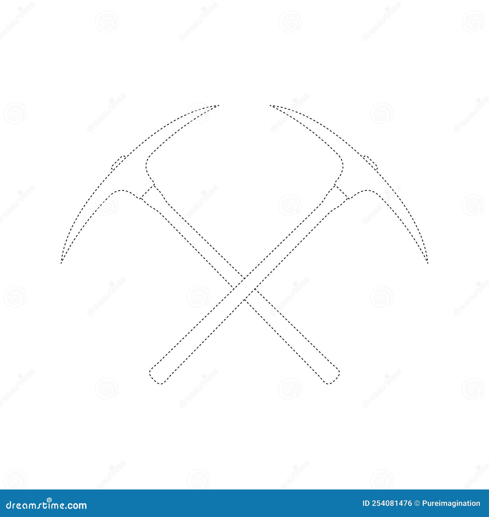 Pickaxe Tracing Worksheet for Kids Stock Vector - Illustration of color ...