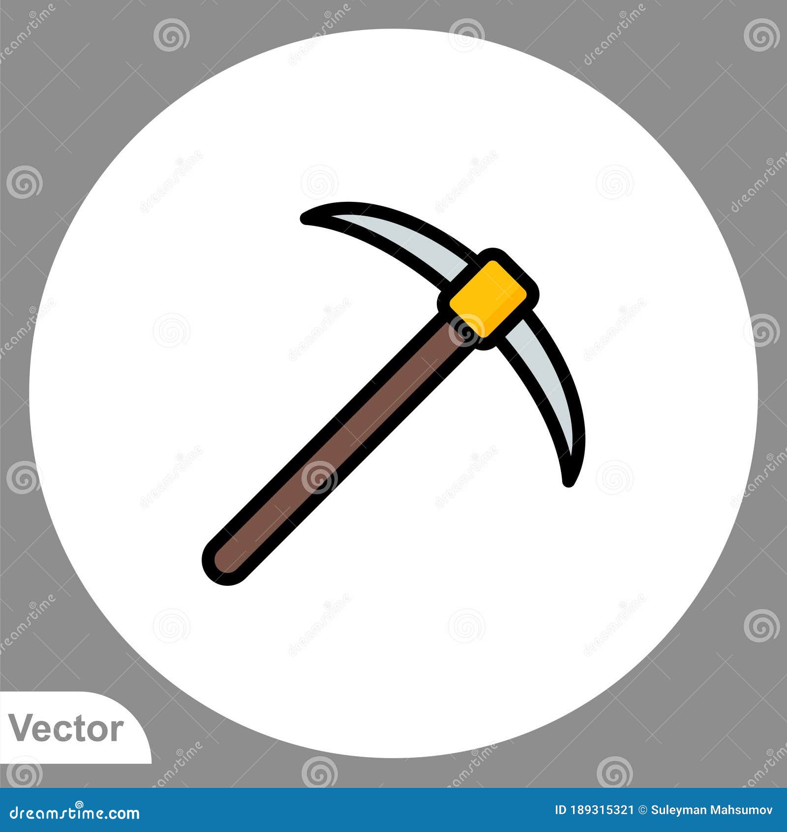 Pickaxe Vector Icon Sign Symbol Stock Vector - Illustration of flat ...