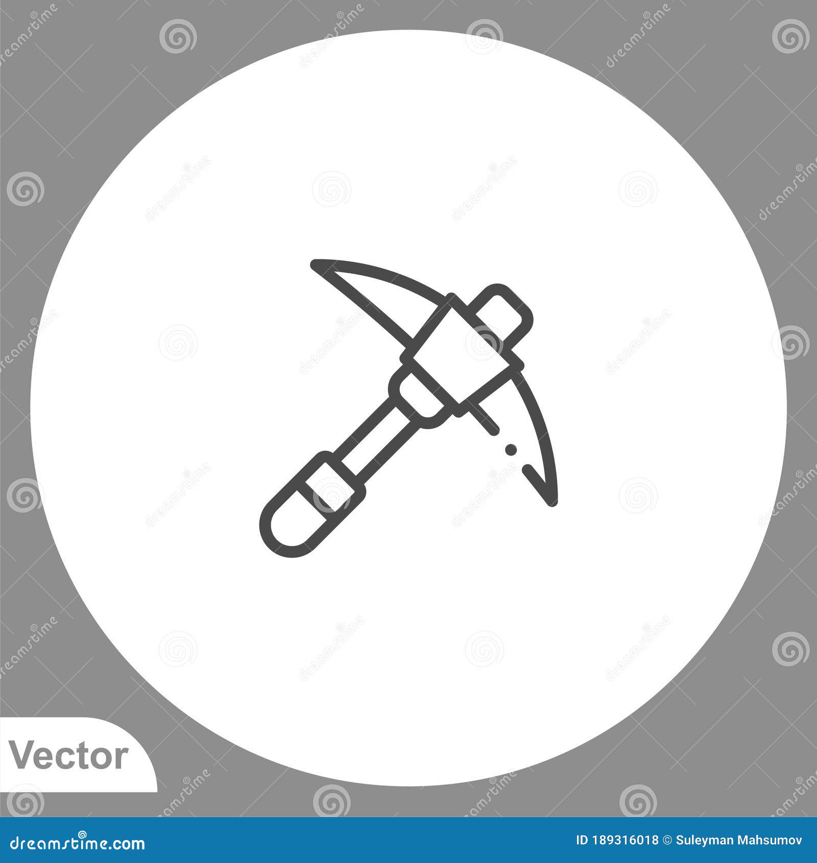 Pickaxe Vector Icon Sign Symbol Stock Vector - Illustration of mining ...