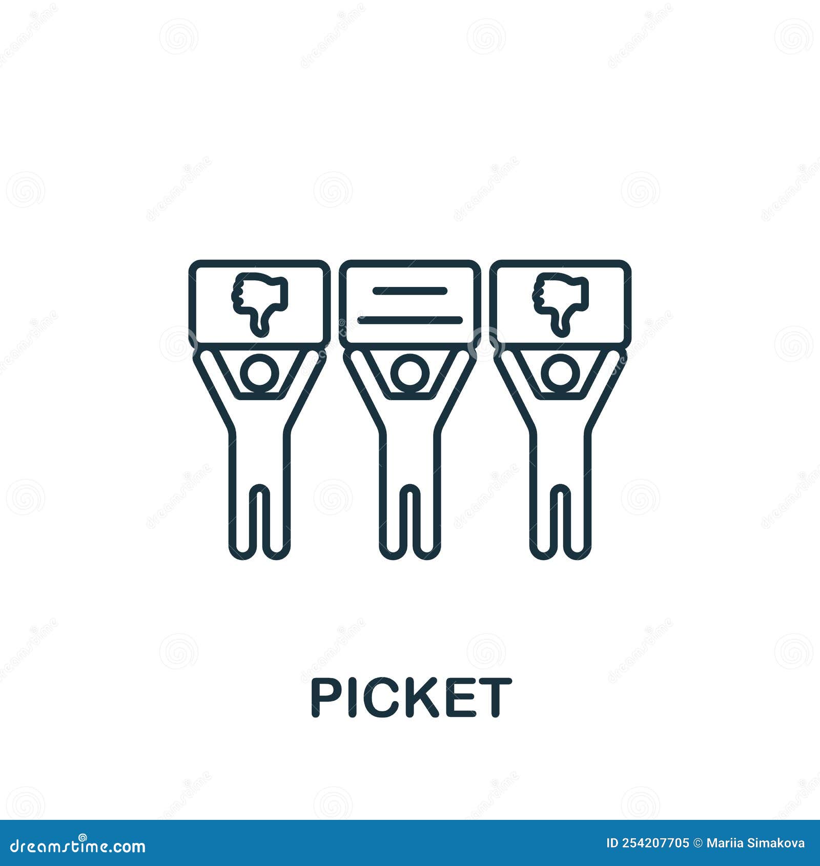 Picket Icon. Line Simple Line Protest Icon for Templates, Web Design ...