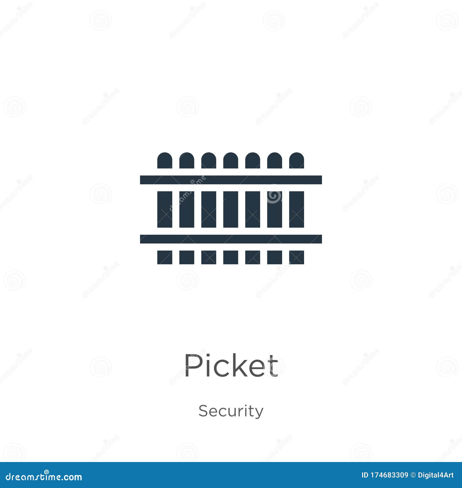 Picket Icon Vector. Trendy Flat Picket Icon from Security Collection ...