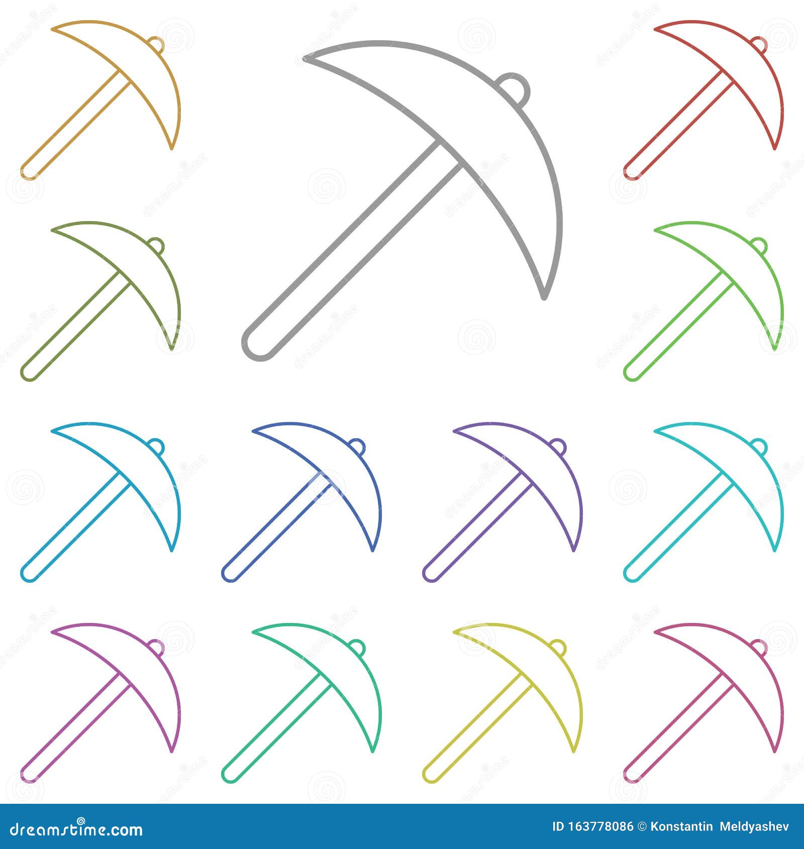 Picket Multi Color Icon. Simple Thin Line, Outline Vector of ...