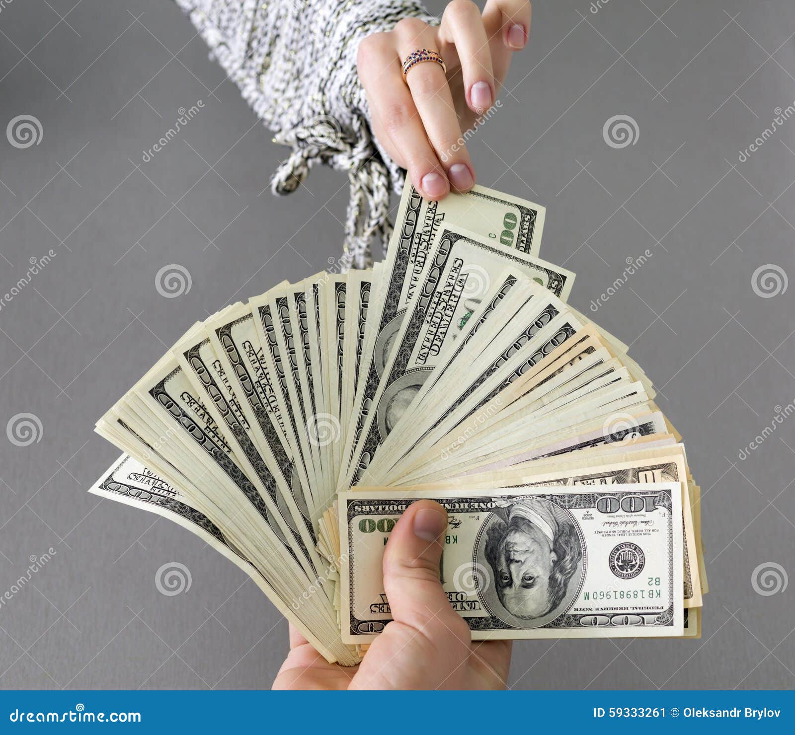 Picking Cash Note of the Hands of Husband Stock Image - Image of ...