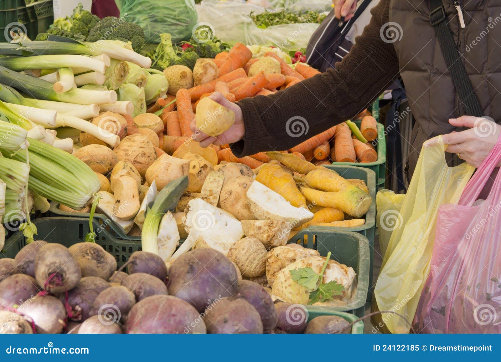 Picking Organic Vegetables on Market Stock Image - Image of organic ...