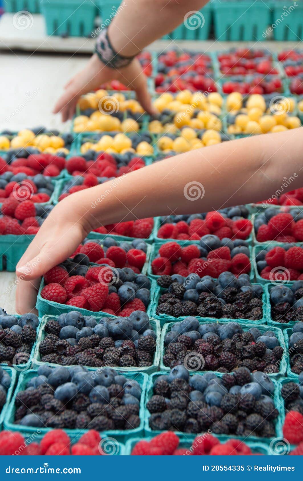 Picking Up Fruits by the Quart at Farmer S Market Stock Image - Image ...