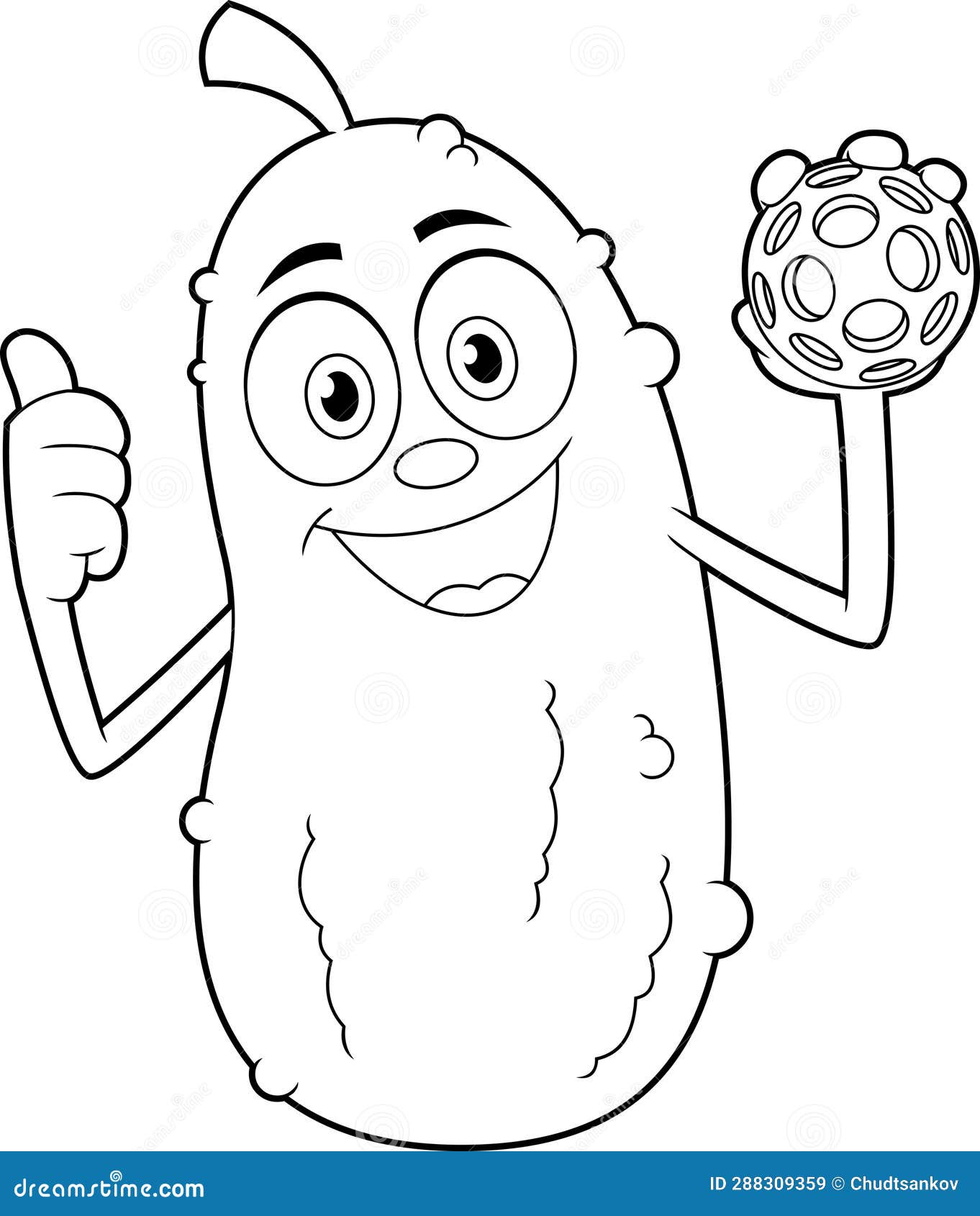 Pickleball Coloring Page For Kids Cartoon Vector | CartoonDealer.com ...