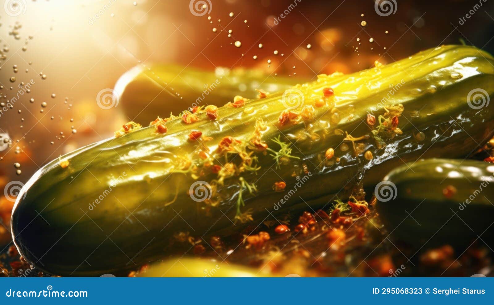 A Pickle is Being Sprayed with Water, AI Stock Image - Image of ...