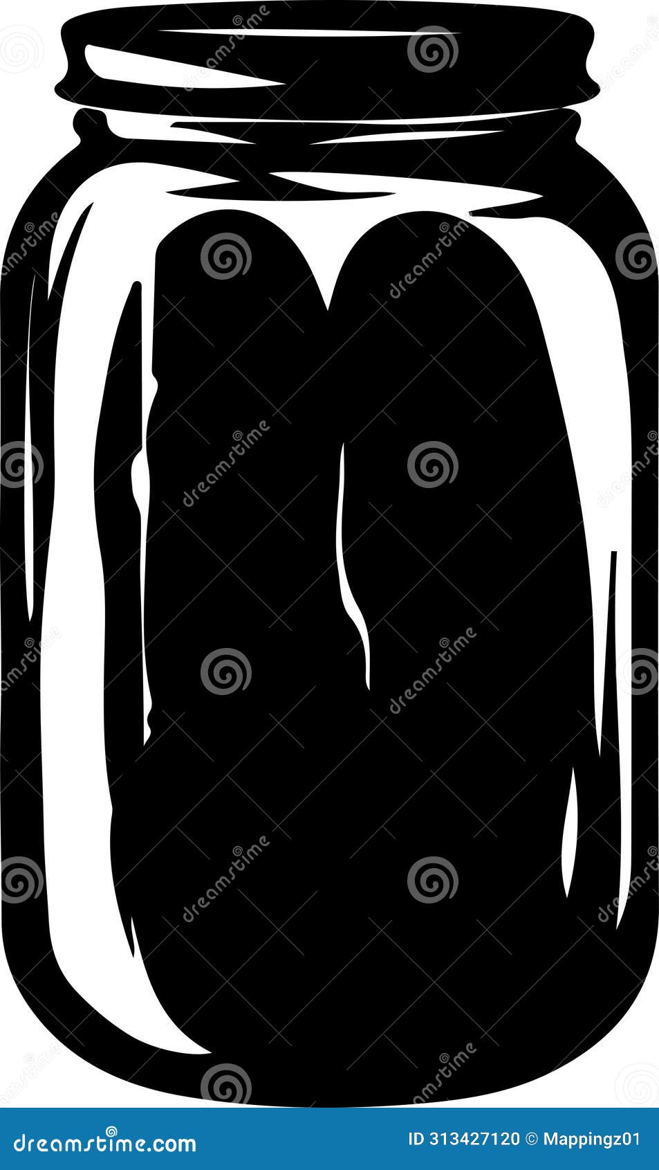 Pickle Black Silhouette Generative Ai Stock Illustration - Illustration ...