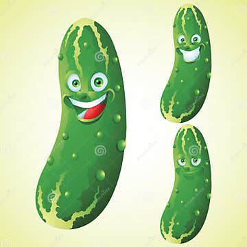 Pickle Face Expression Cartoon Character Set Stock Vector ...