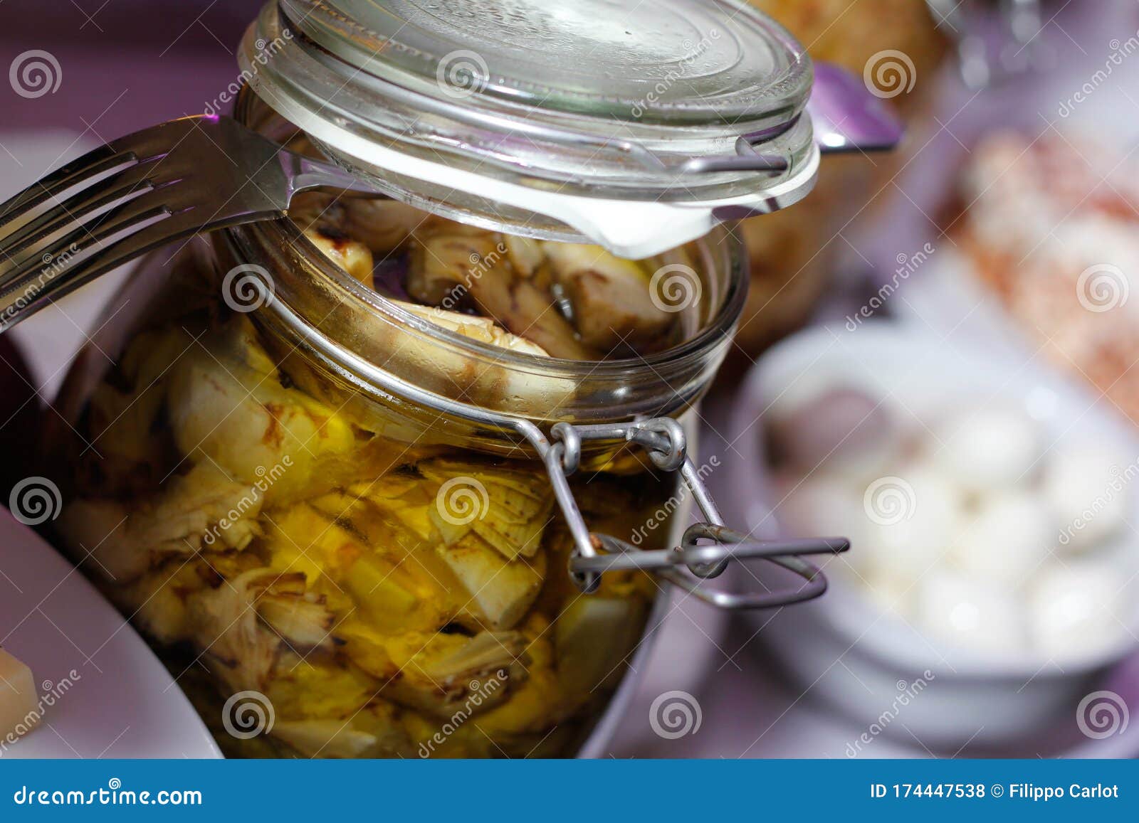 Pickle Jar Served at the Buffet Stock Photo - Image of dill, bottle ...
