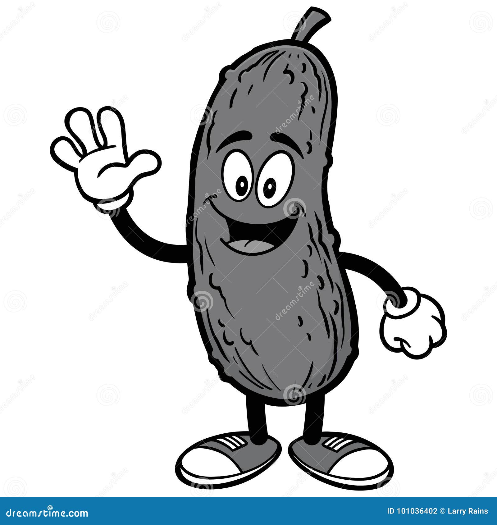 Pickle Waving Illustration stock vector. Illustration of pickle - 101036402