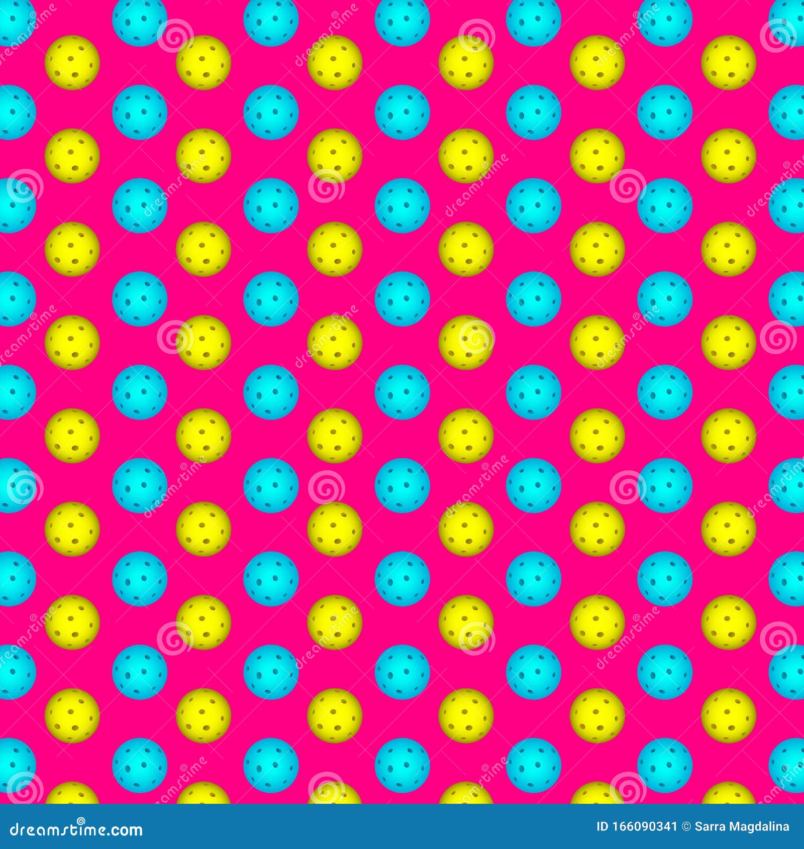 Pickleball ball pattern stock vector. Illustration of ball - 166090341