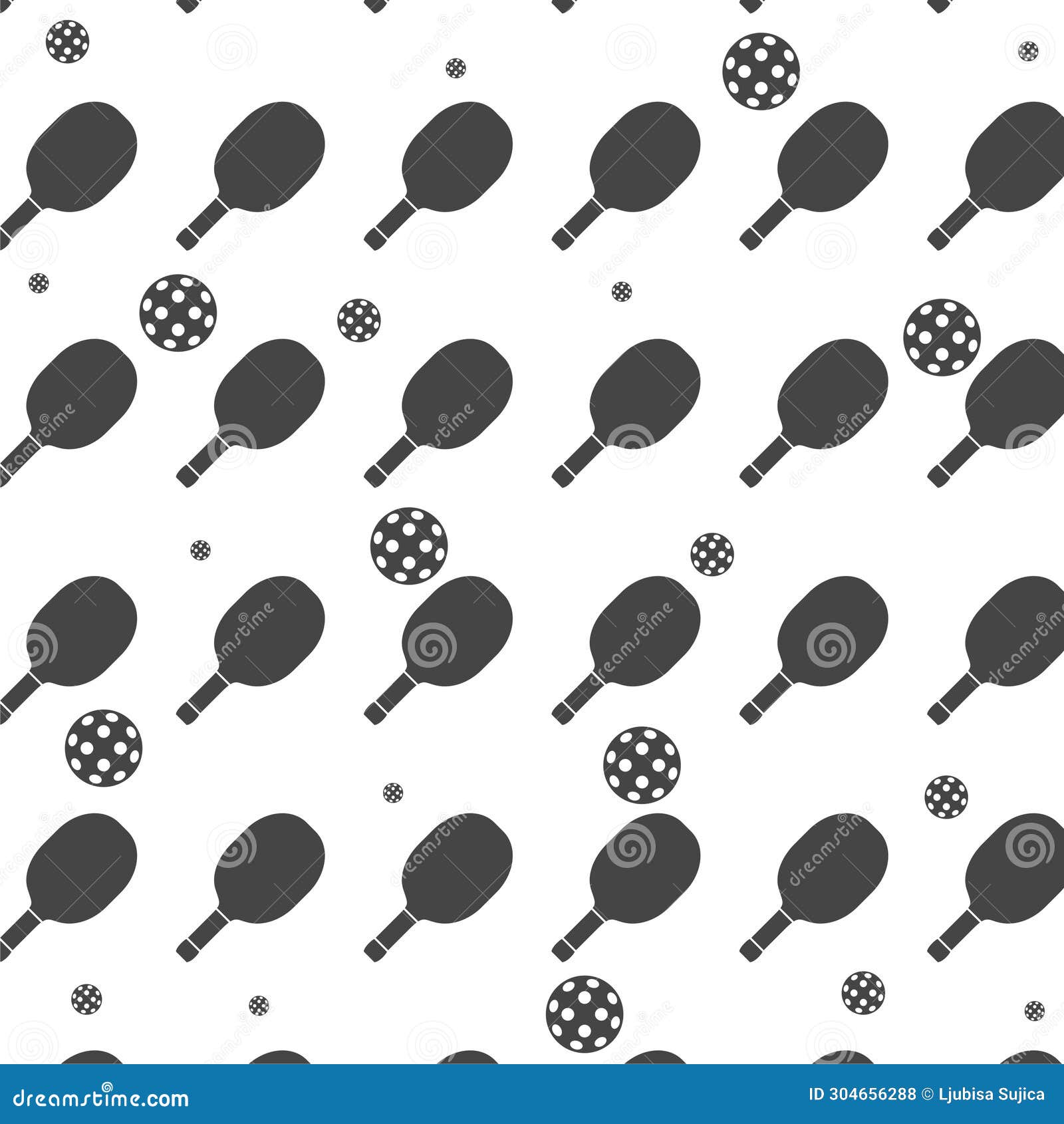 Pickleball with a Ball and a Rackets Seamless Pattern Stock Vector ...