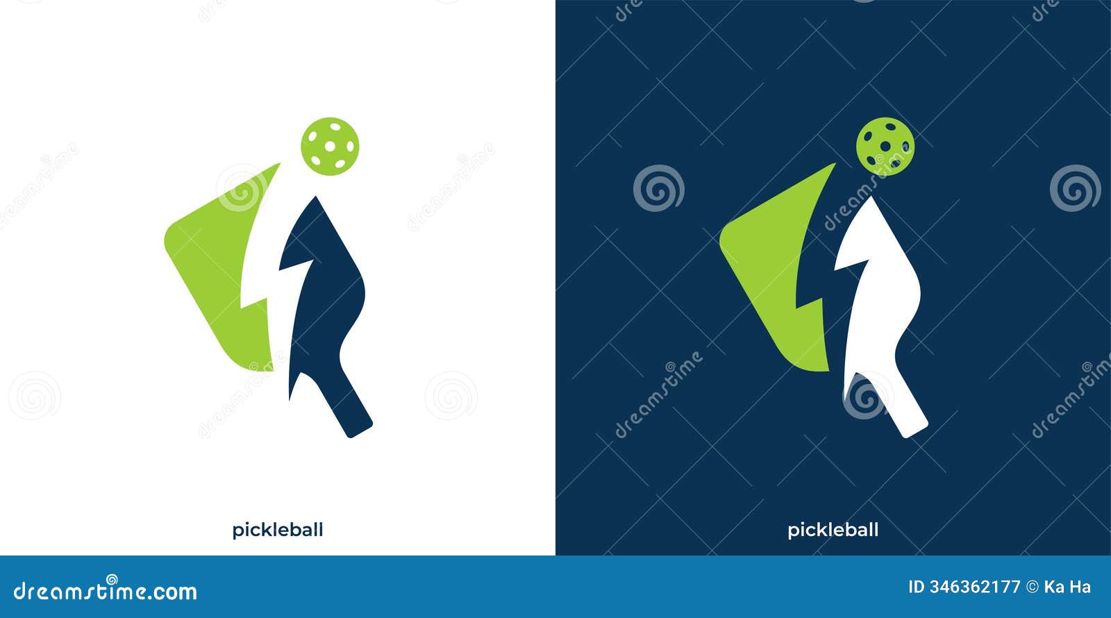 Simple Pickleball Logo with a Combination of Paddle or Racket, Ball and ...