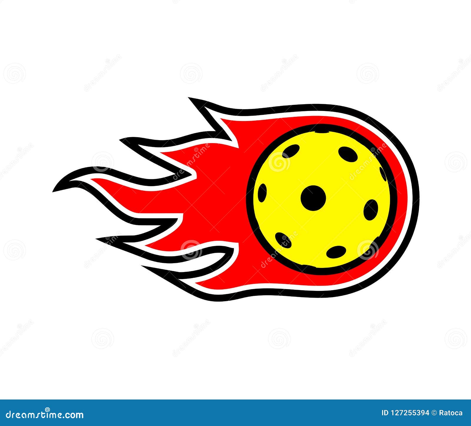 Pickleball and Floorball Ball Symbol Design Stock Vector - Illustration ...