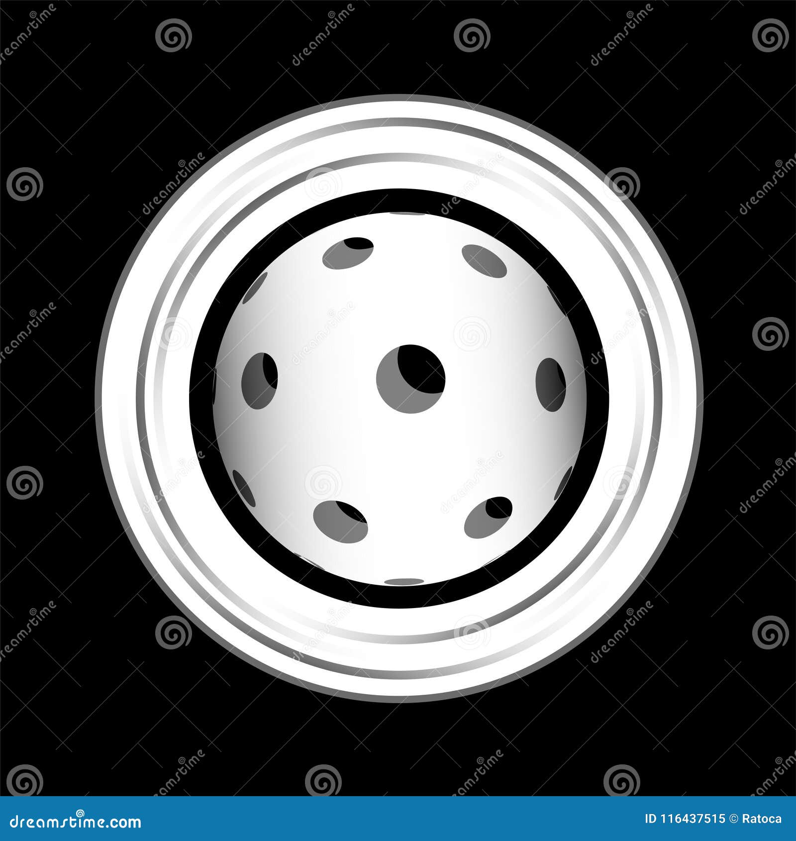 Pickleball And Floorball Ball Symbol Design Vector Illustration ...