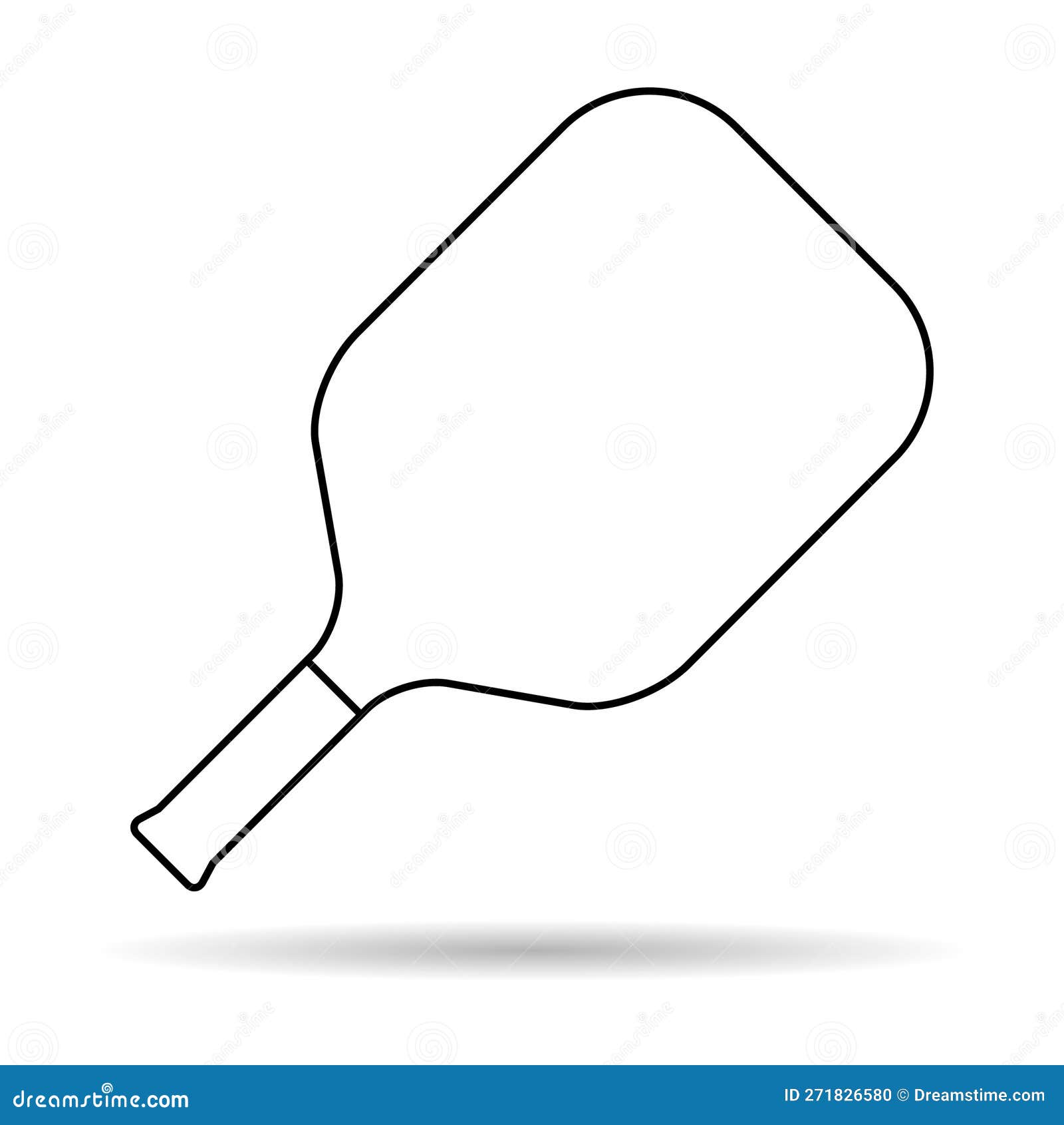 Pickleball Racket Sport, Indoor Paddle Shadow Icon, Web Flat Symbol ...