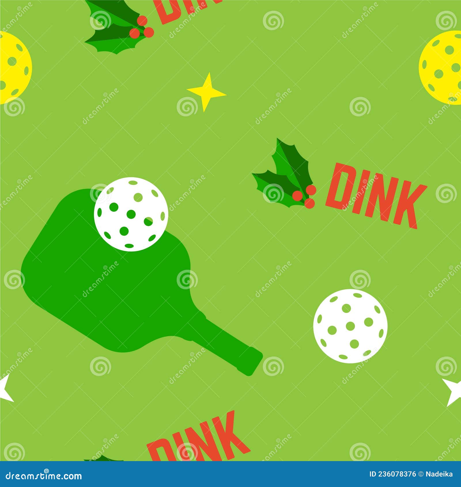 Pickleball Seamless Pattern. Christmas Stock Vector - Illustration of ...
