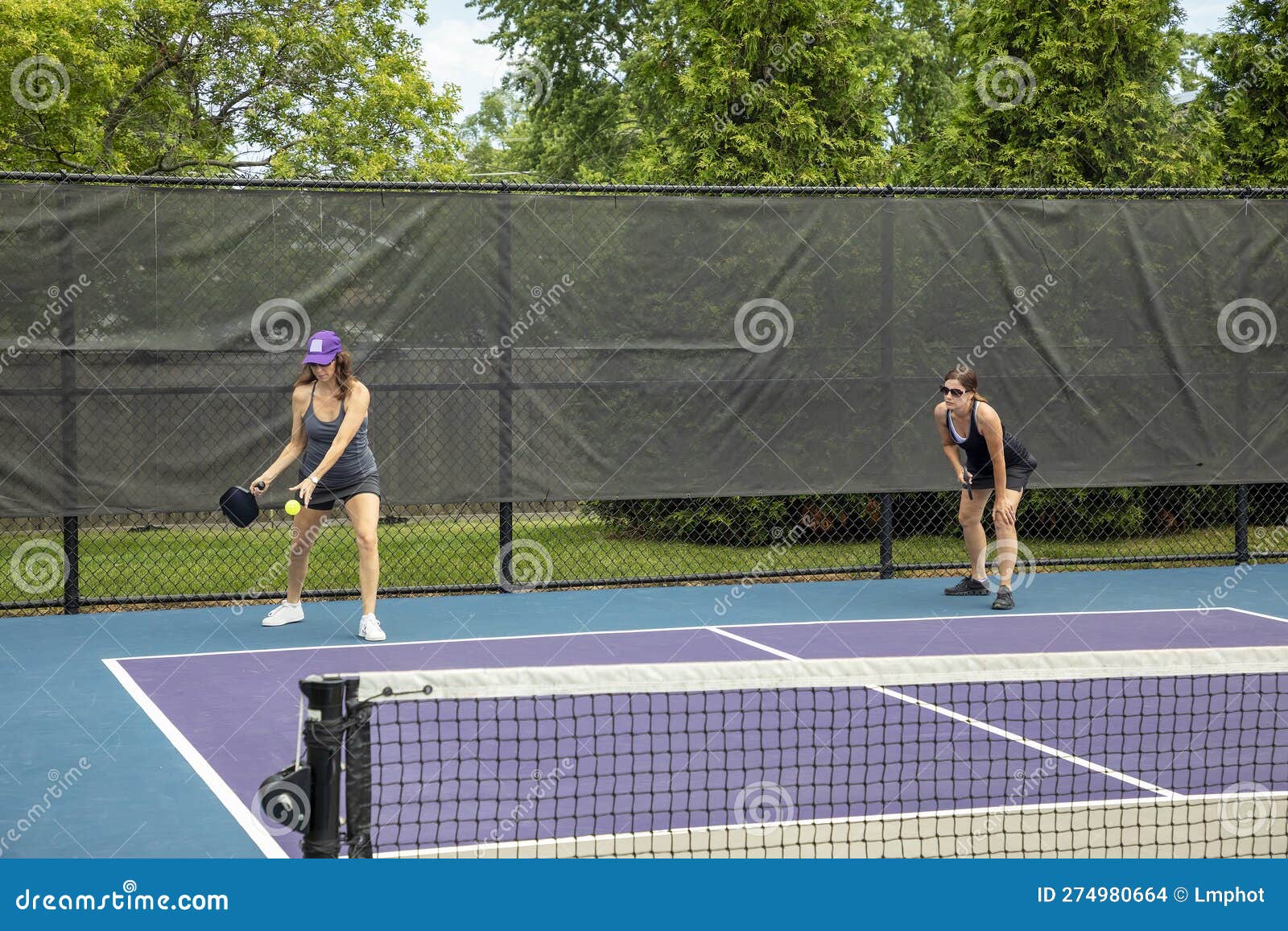 Pickleball Server Prepares To Serve Stock Photo - Image of player ...