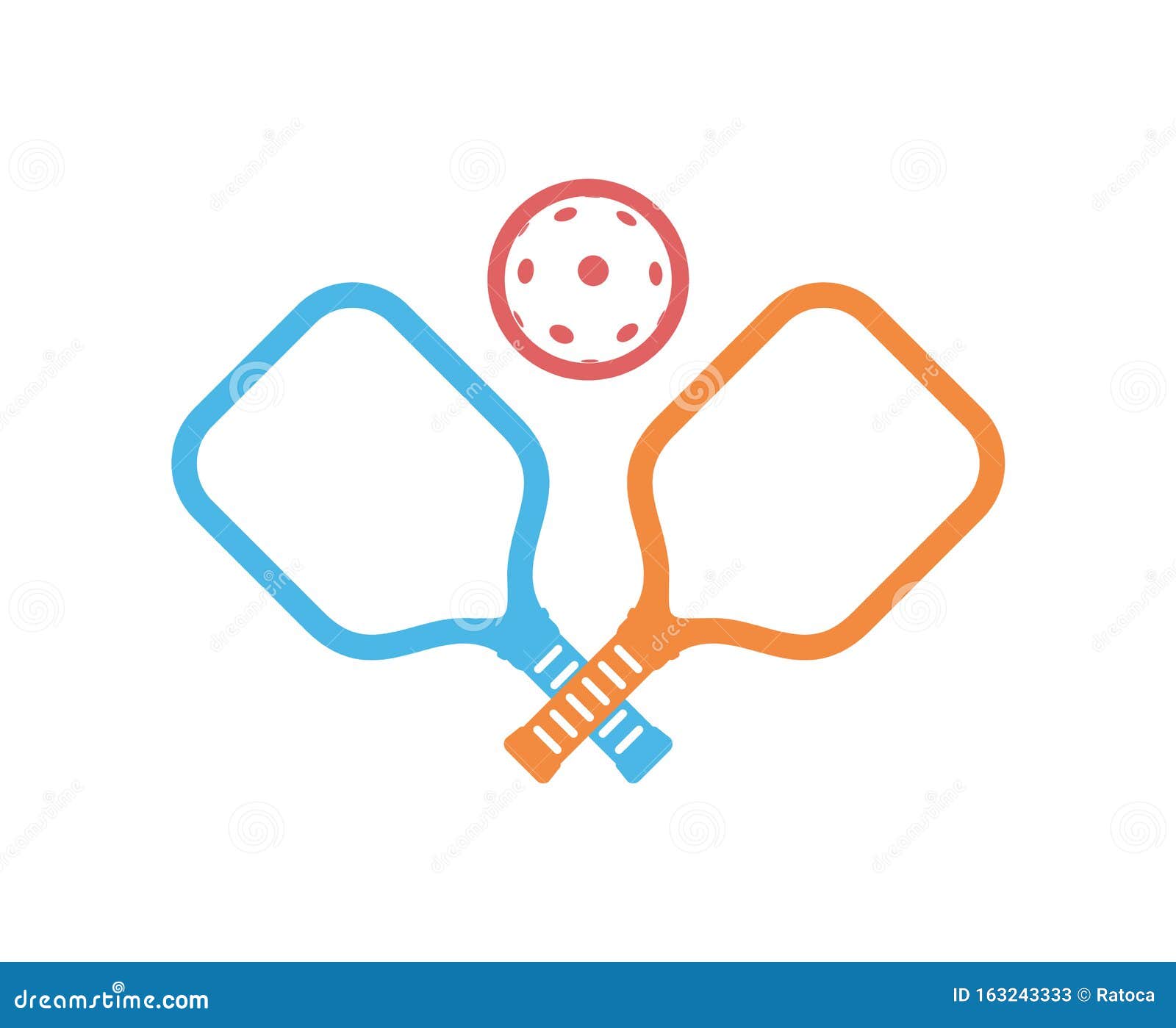 Pickleball Sport Symbol Cartoon Vector | CartoonDealer.com #163243333