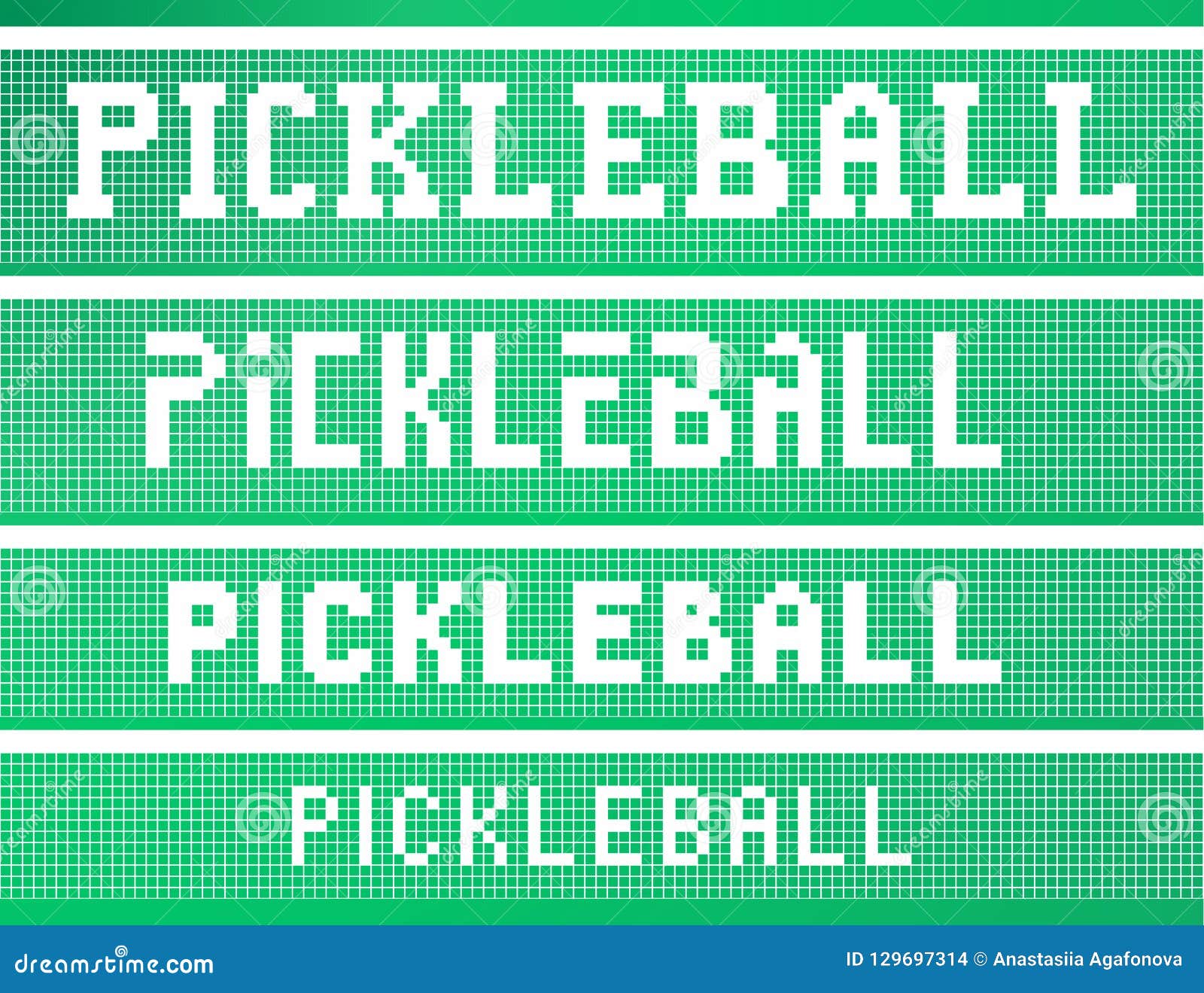 Pickleball Square Pixel Lettering Stock Vector - Illustration of ...