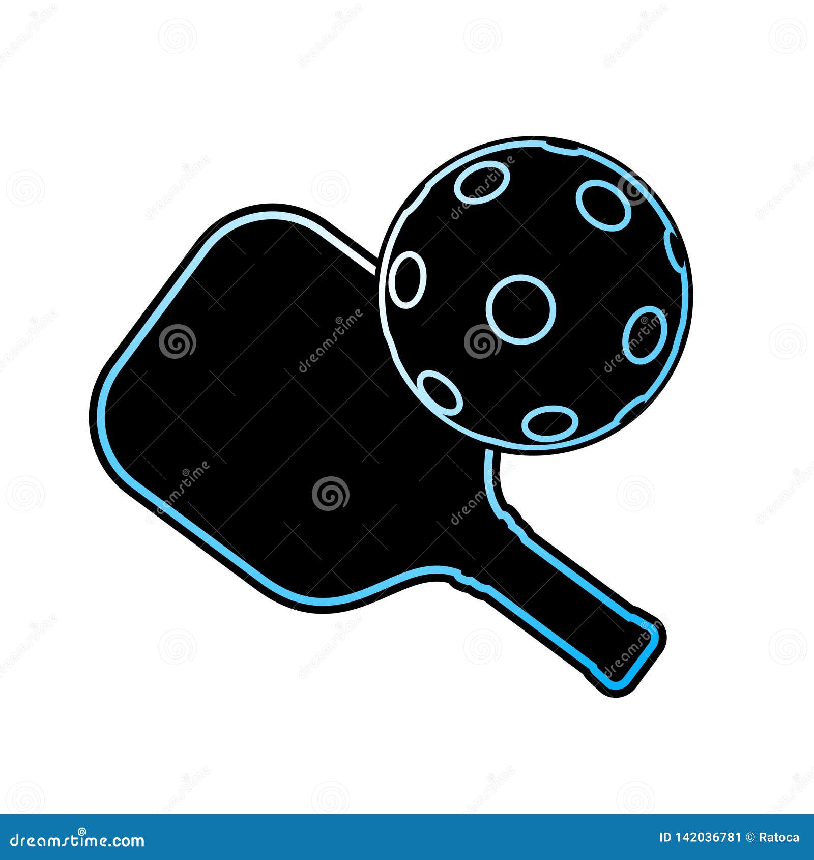 Pickleball symbol design stock vector. Illustration of paddle - 142036781