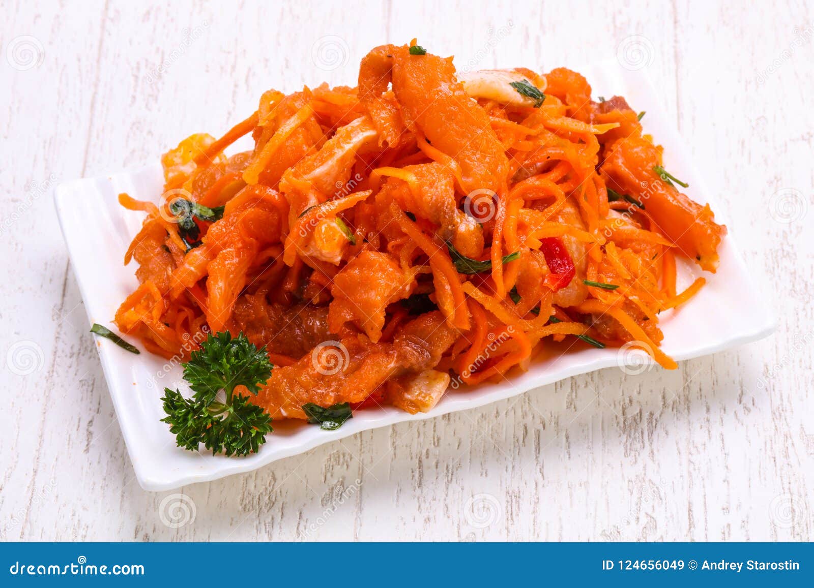 Pickled carrot with fish stock image. Image of chili - 124656049