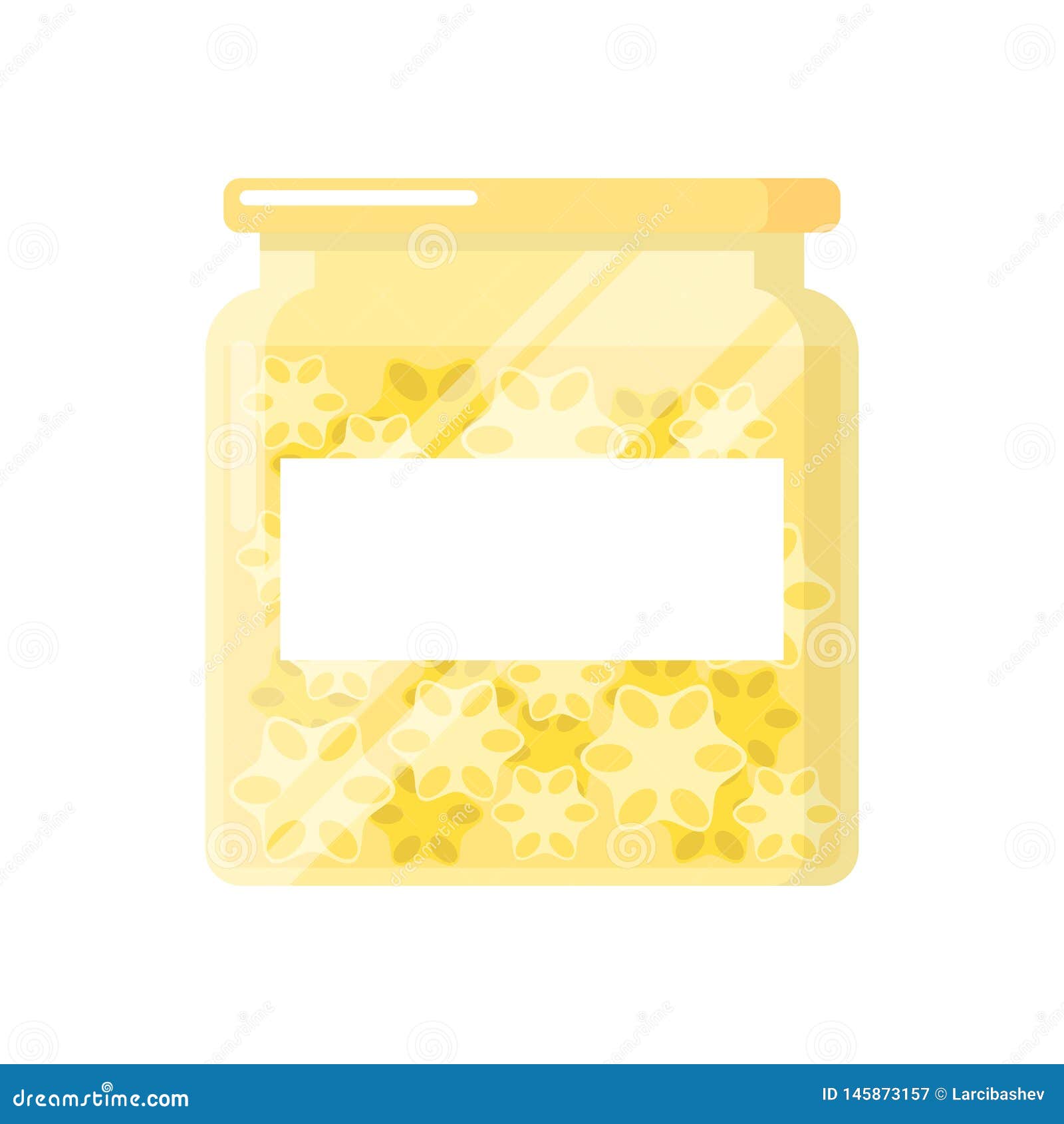 Pickled Corn In Glass Jar With Blank Label.Vegetables Preserves In ...