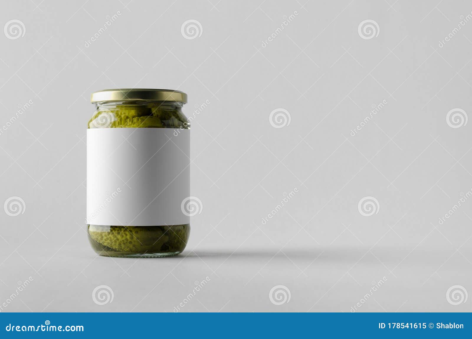 Pickled Cucumber Jar Mock-Up. Blank Label Stock Image - Image of food ...