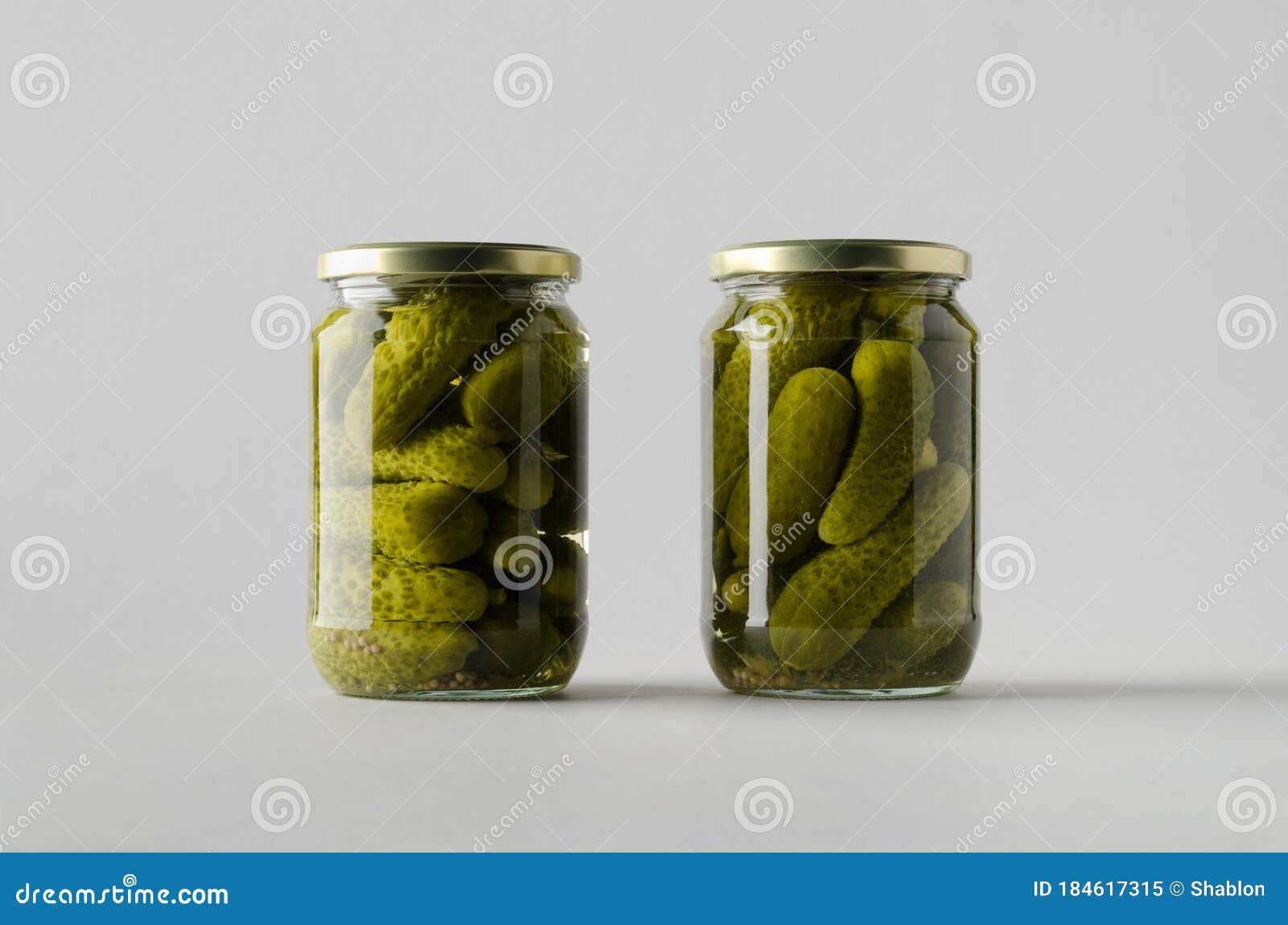 Pickled Cucumber Jar Mock-Up - Two Jars Stock Image - Image of ...