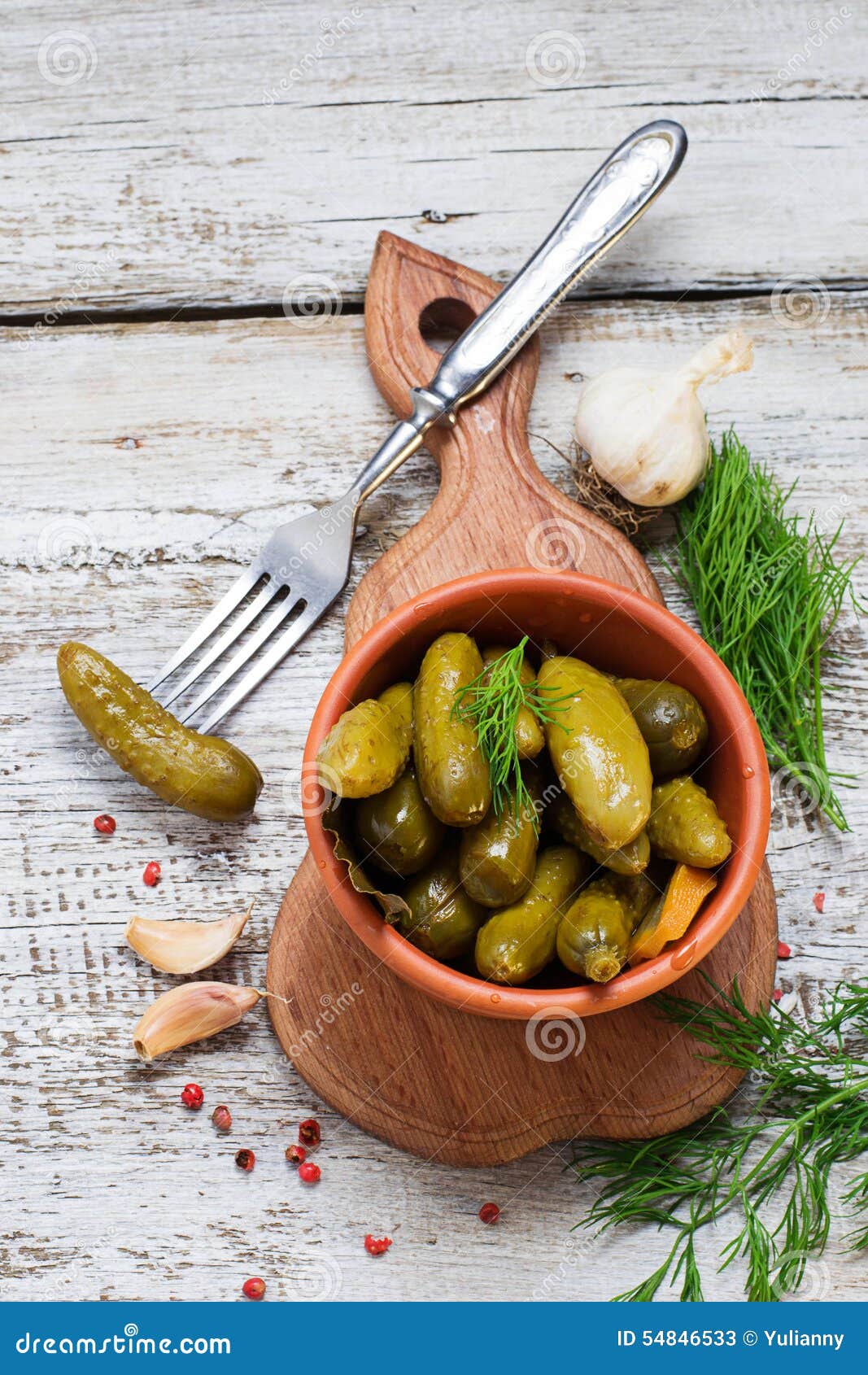 Pickled Cucumbers, Homemade Preserved in Bowl Stock Image - Image of ...