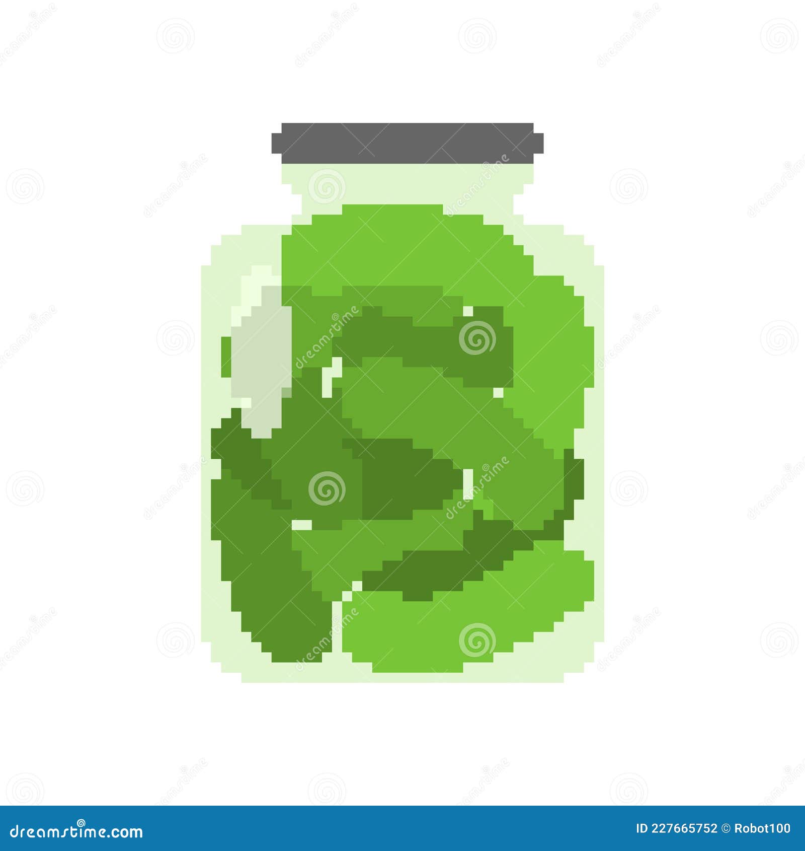 Pickled Cucumbers in Jar Pixel Art. 8 Bit Illustration Stock Vector ...