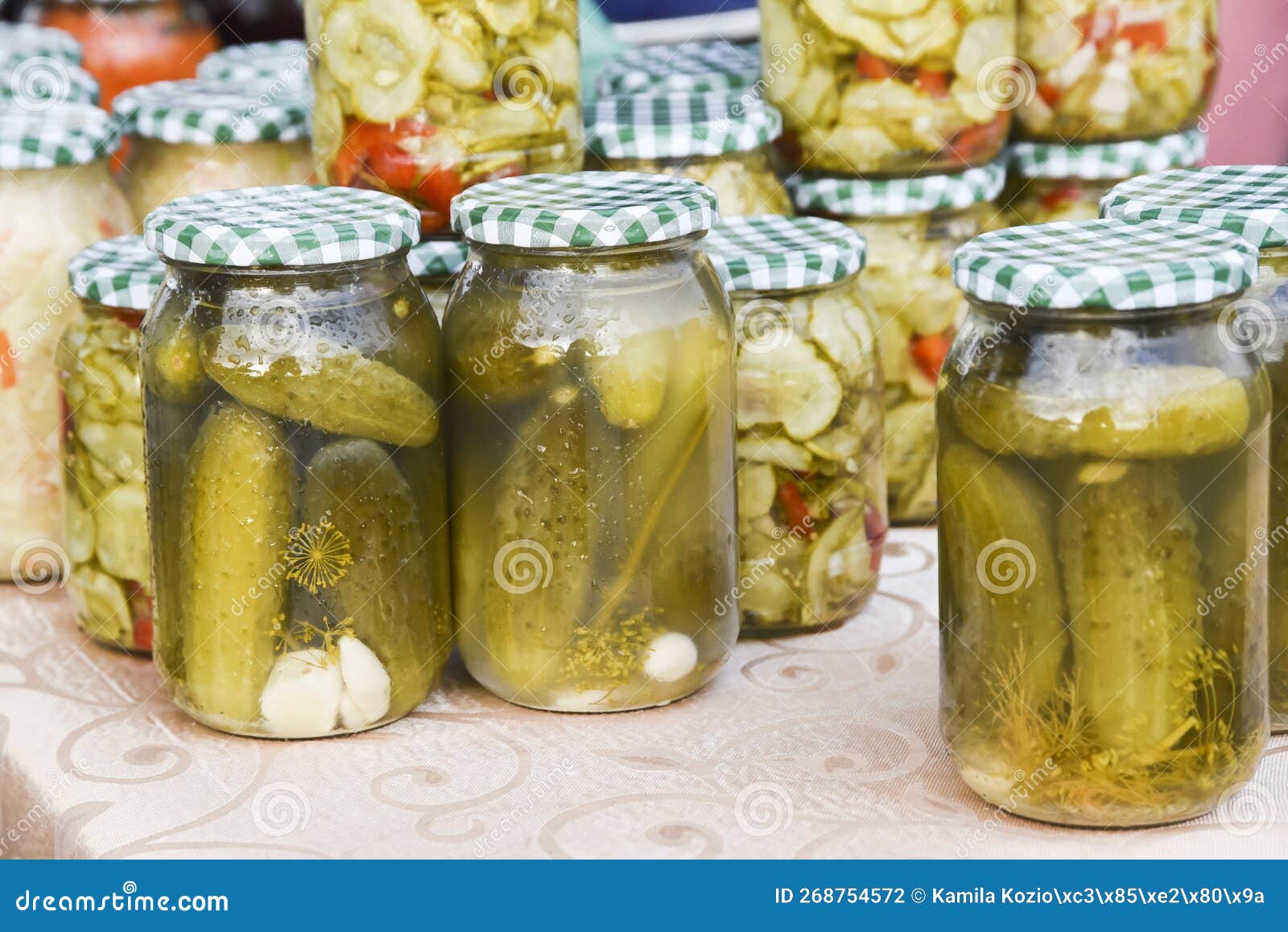 Pickled Cucumbers, Polish Preserves in a Jar at the Bazaar Stock Photo ...