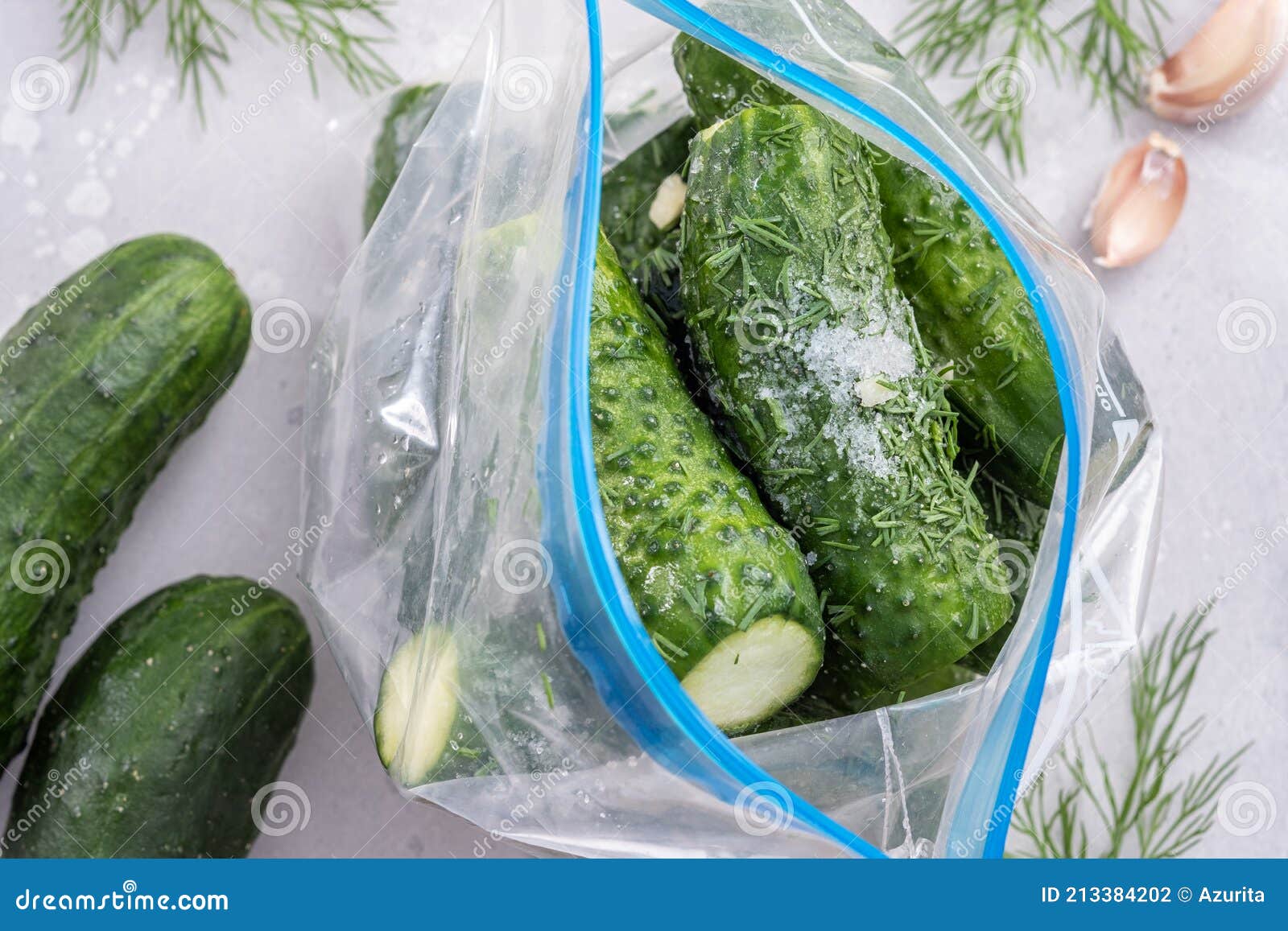 Pickled Cucumbers with Spices in a Package Stock Photo - Image of ...