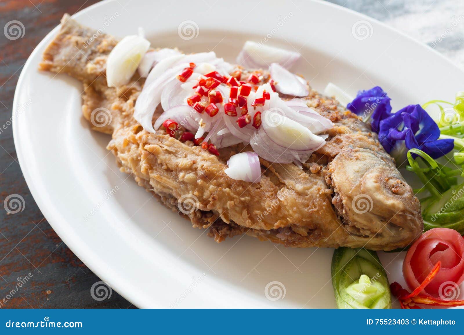Pickled fish fried stock image. Image of herb, appetizer - 75523403
