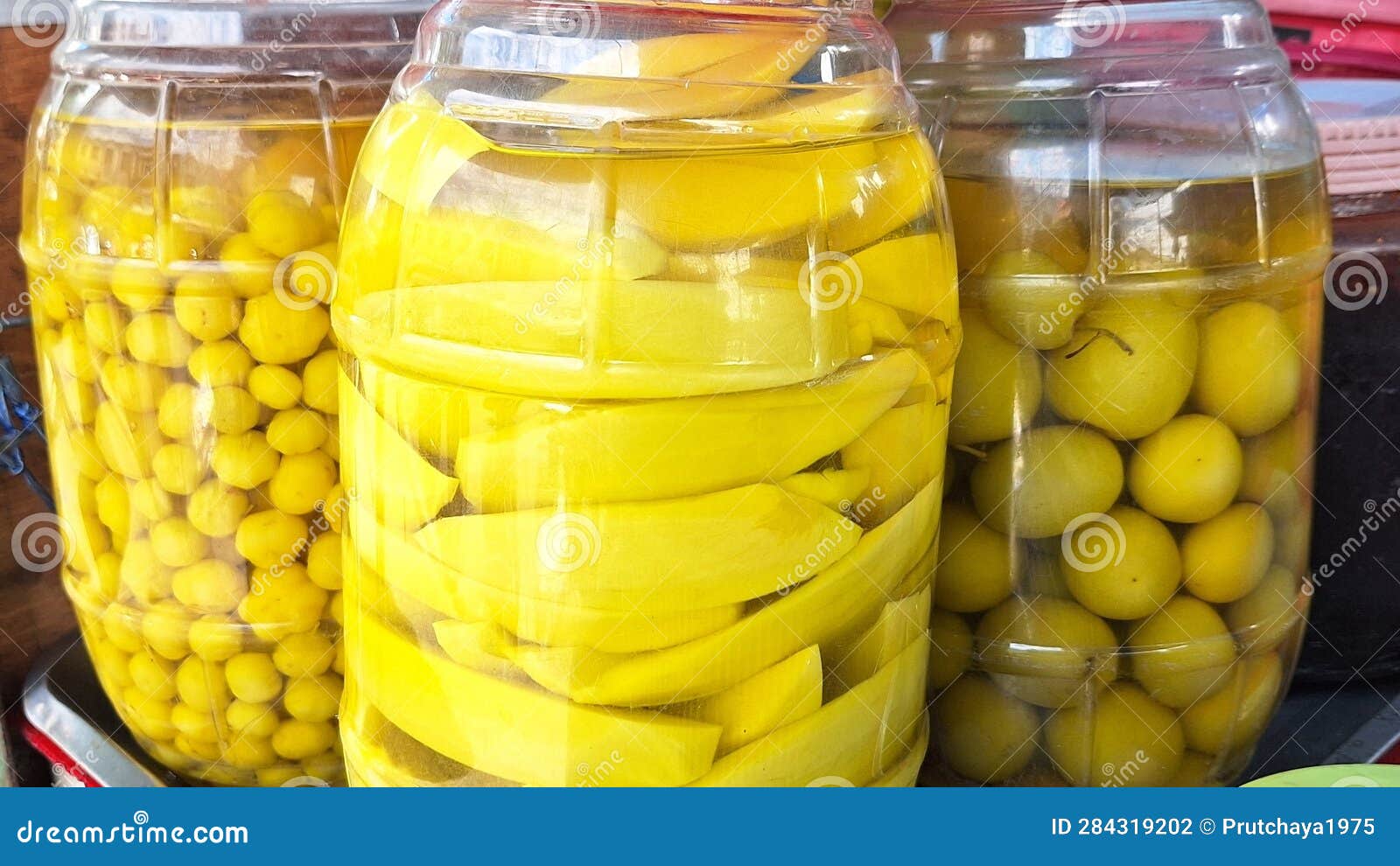 Pickled Fresh Fruit in a Glass Jar Stock Photo - Image of breakfast ...