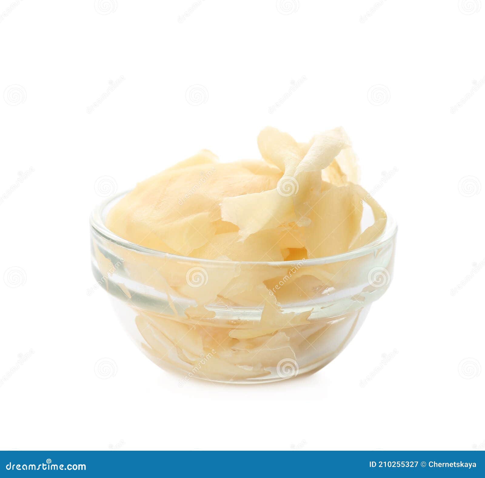 Pickled Ginger in Bowl Isolated on White Stock Image - Image of piquant ...