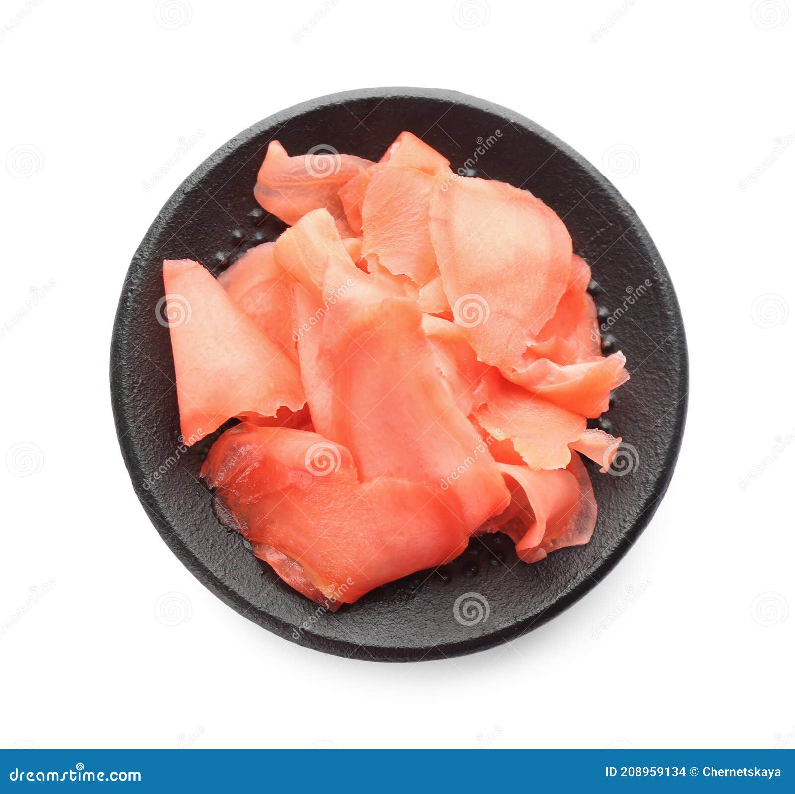 Pickled Ginger Isolated on White Top View Stock Photo - Image of ginger ...