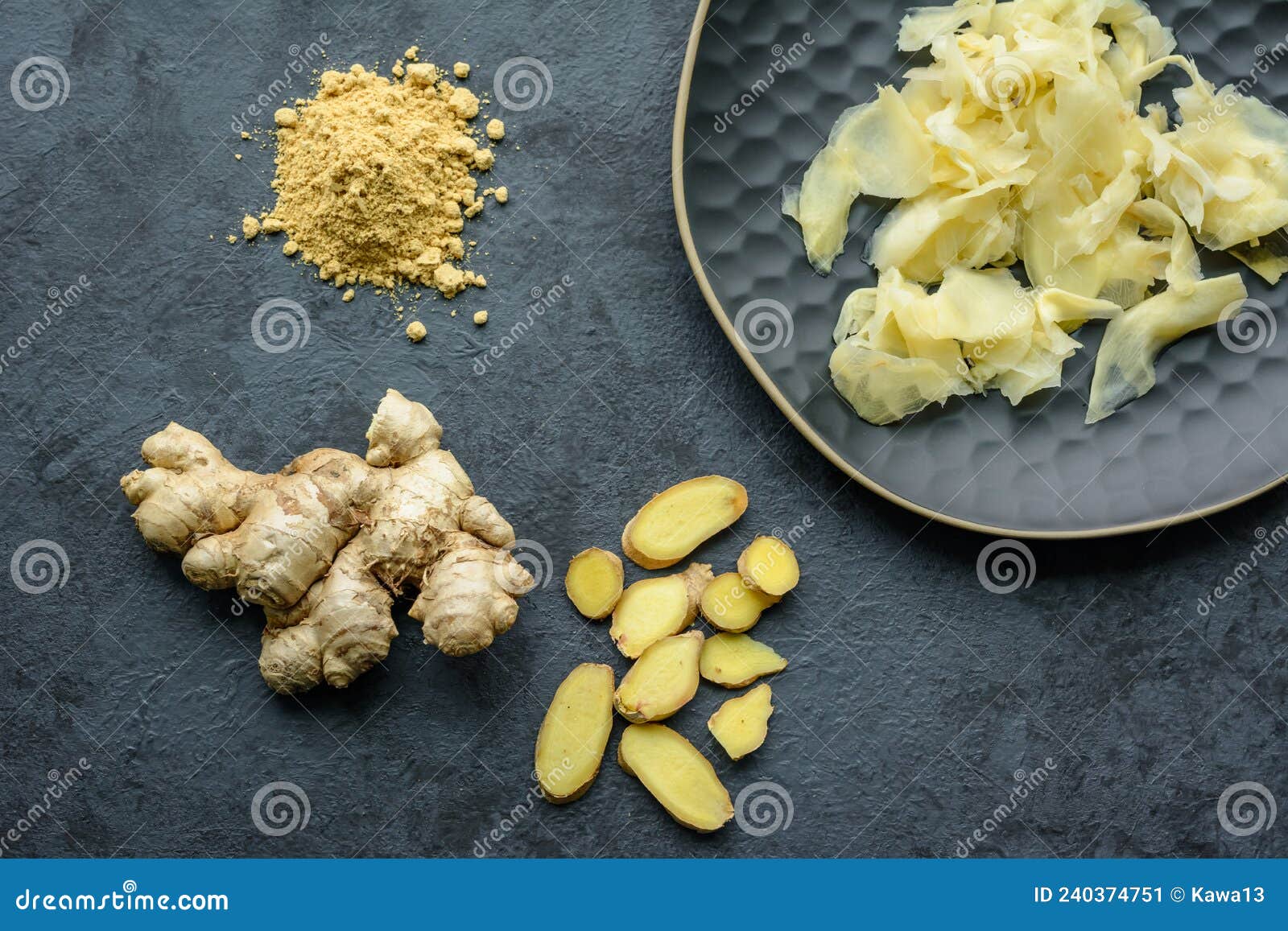 Pickled Ginger, Root, Ginger Powder Stock Image - Image of pickled ...