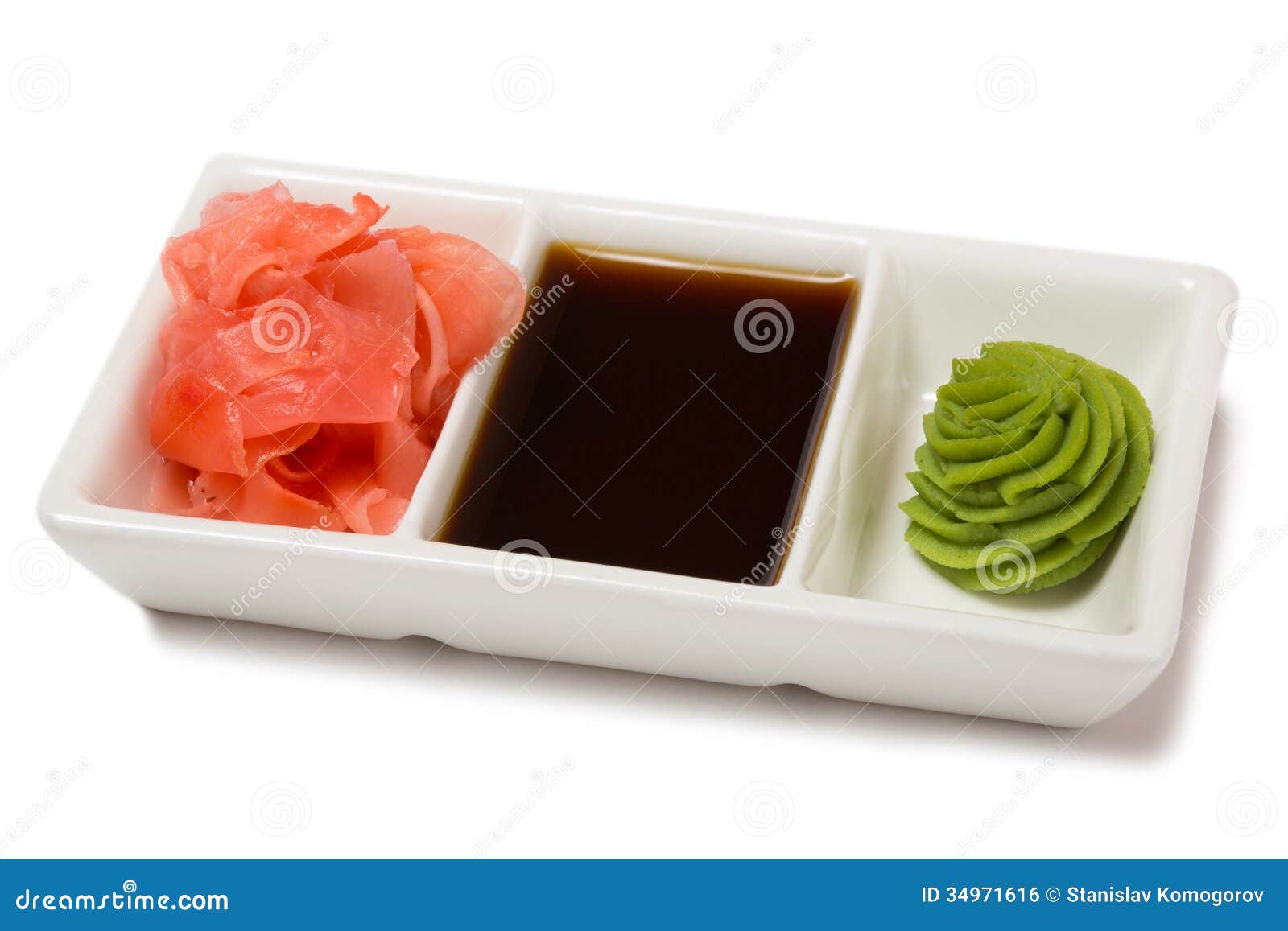 Pickled Ginger With Soy Sauce And Wasabi For Sushi Royalty Free Stock Image Image 34971616