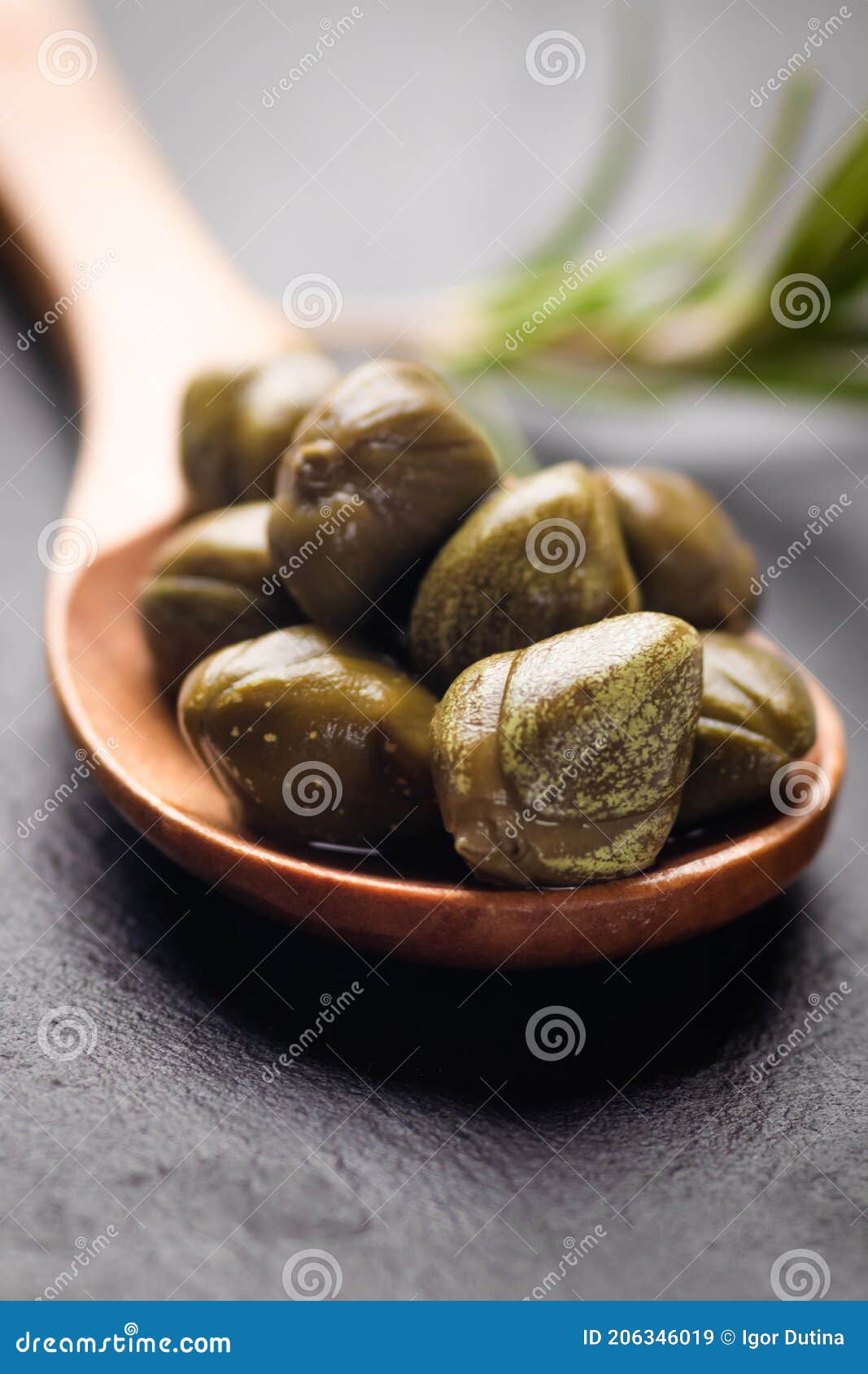 Pickled Green Capers Close-up Stock Image - Image of cuisine, focus ...