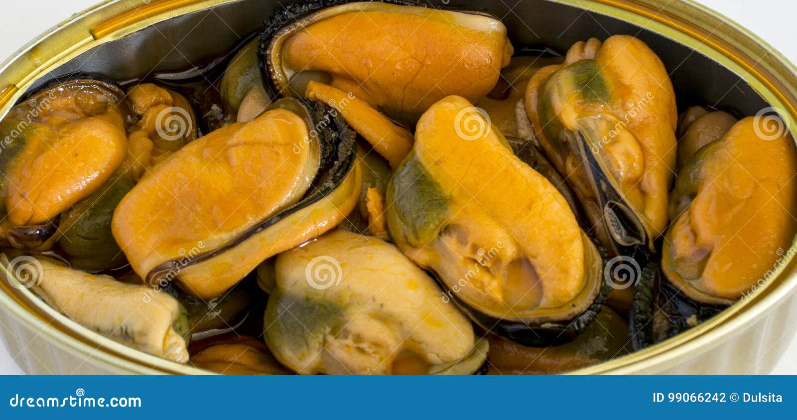 Pickled Mussels Inside a Can Stock Photo - Image of clams, table: 99066242