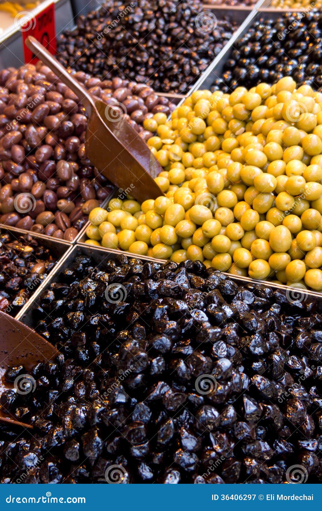 Pickled Olives on Market Stall Stock Image - Image of business ...