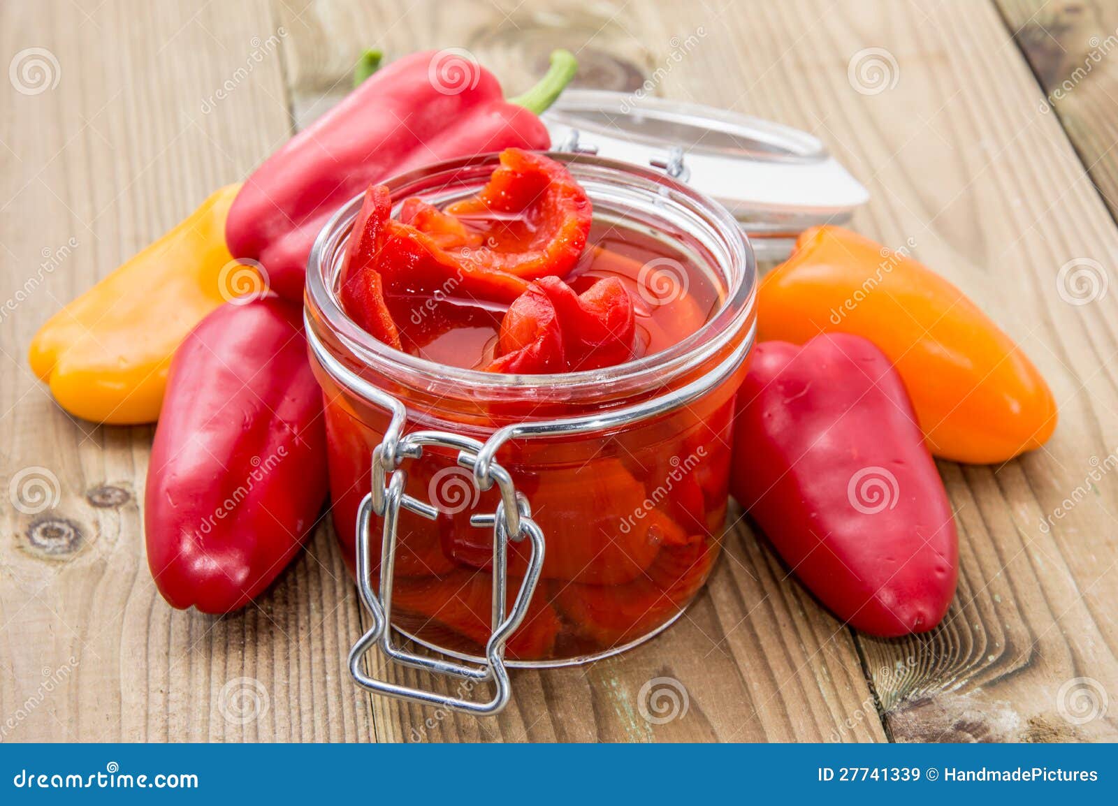 Pickled Paprikas in a Glass Stock Image - Image of nutritious, pepper ...