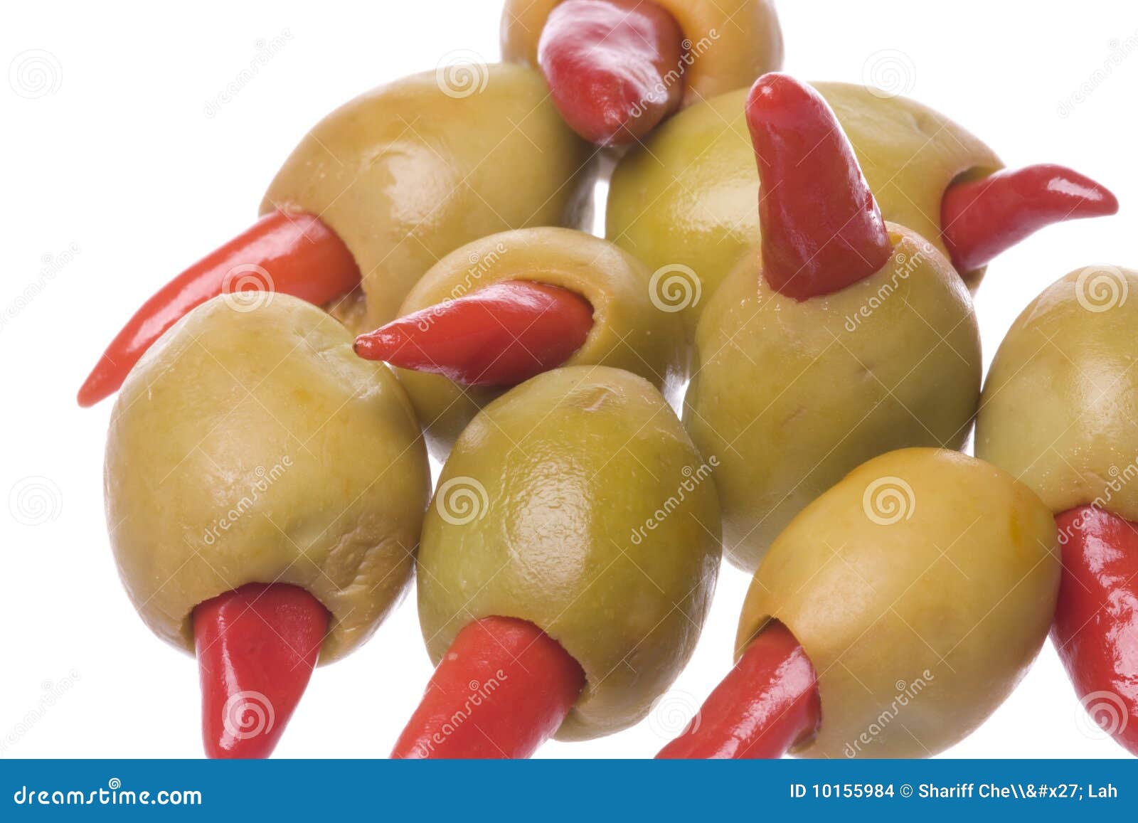 Pickled Pepper Olives Isolated Stock Photo - Image of pepper, stuffed ...