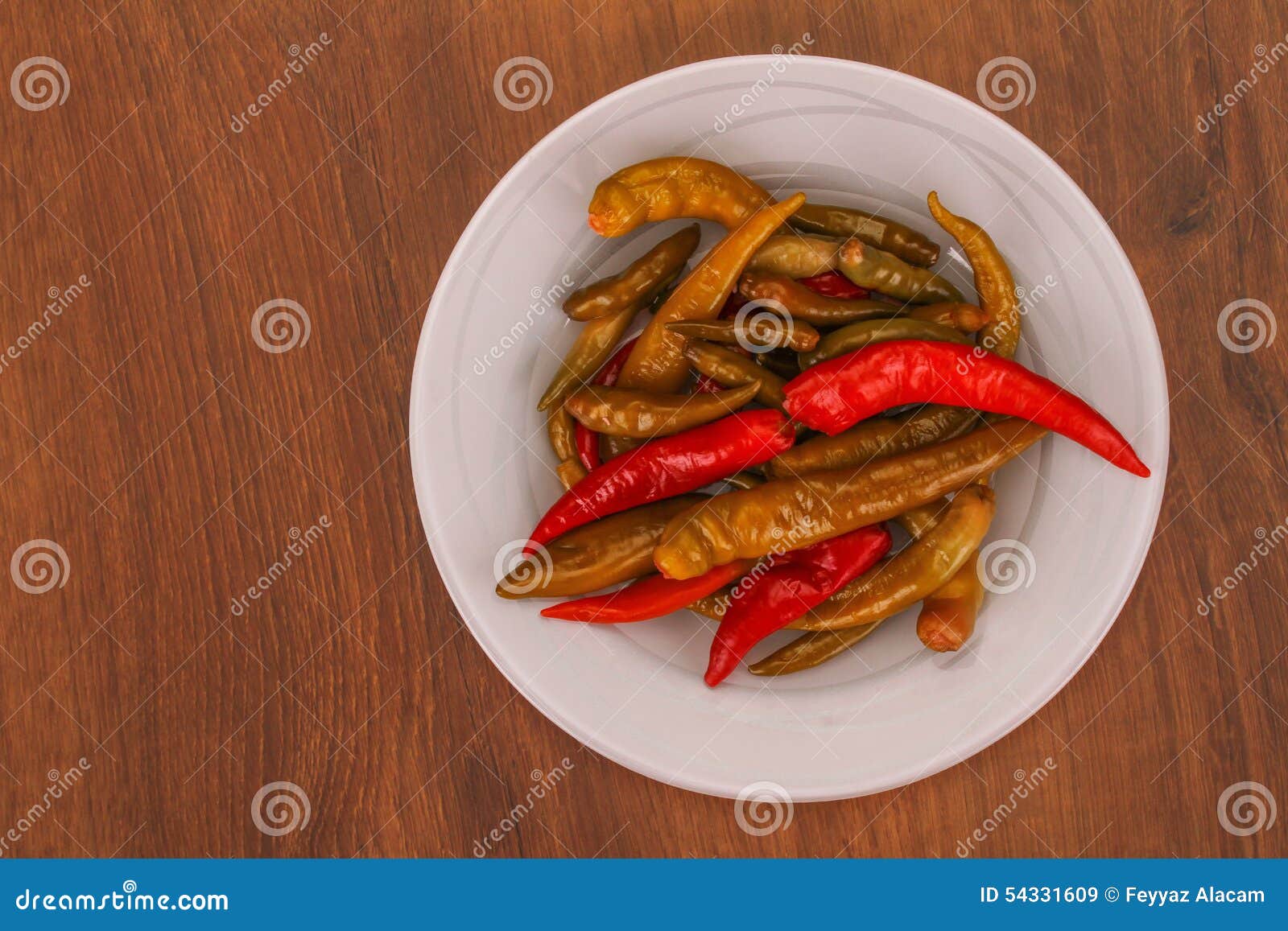 The Pickled Pepper on Plate Stock Image - Image of green, vegetable ...