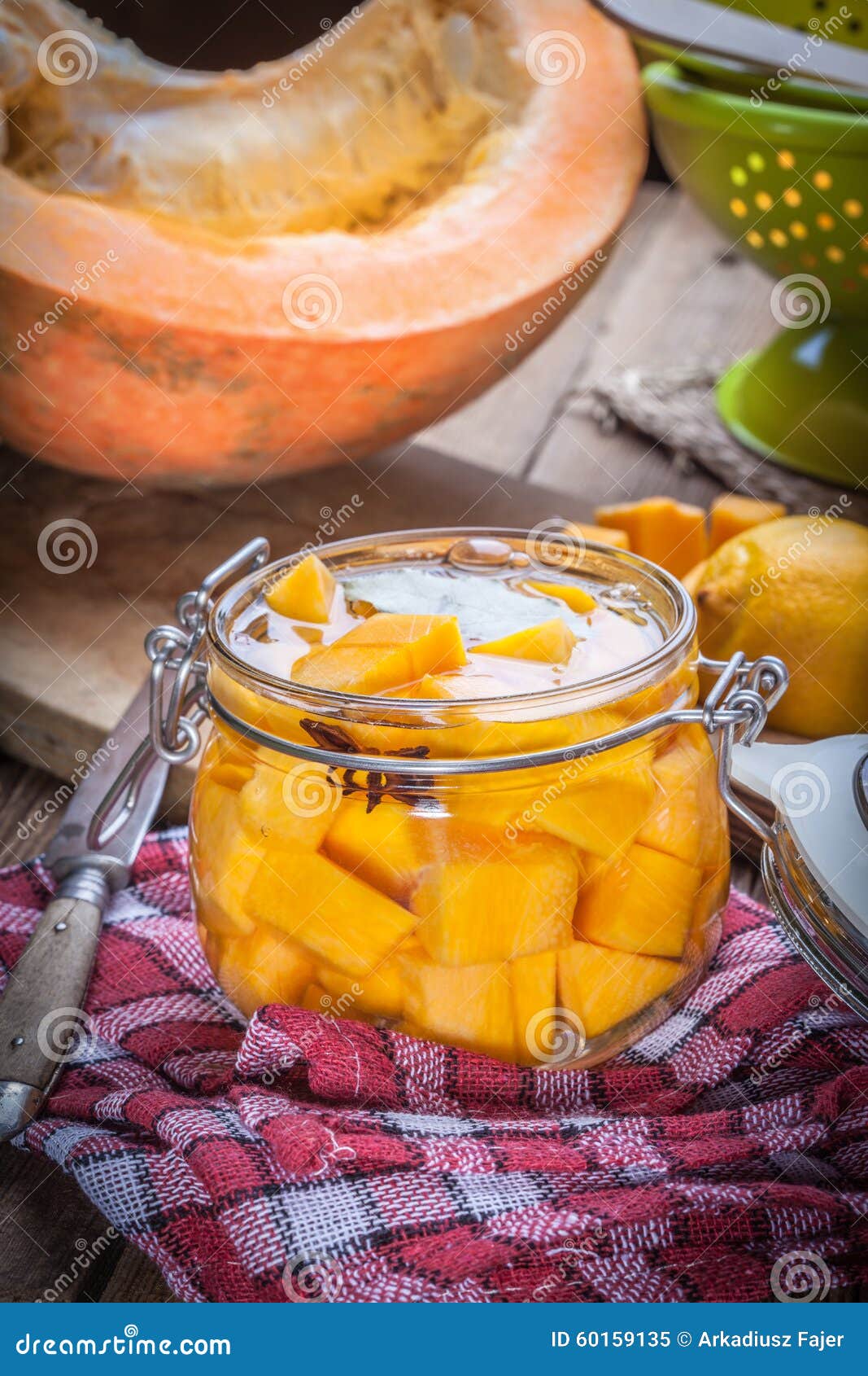 Pickled pumpkin. stock image. Image of marinated, food - 60159135