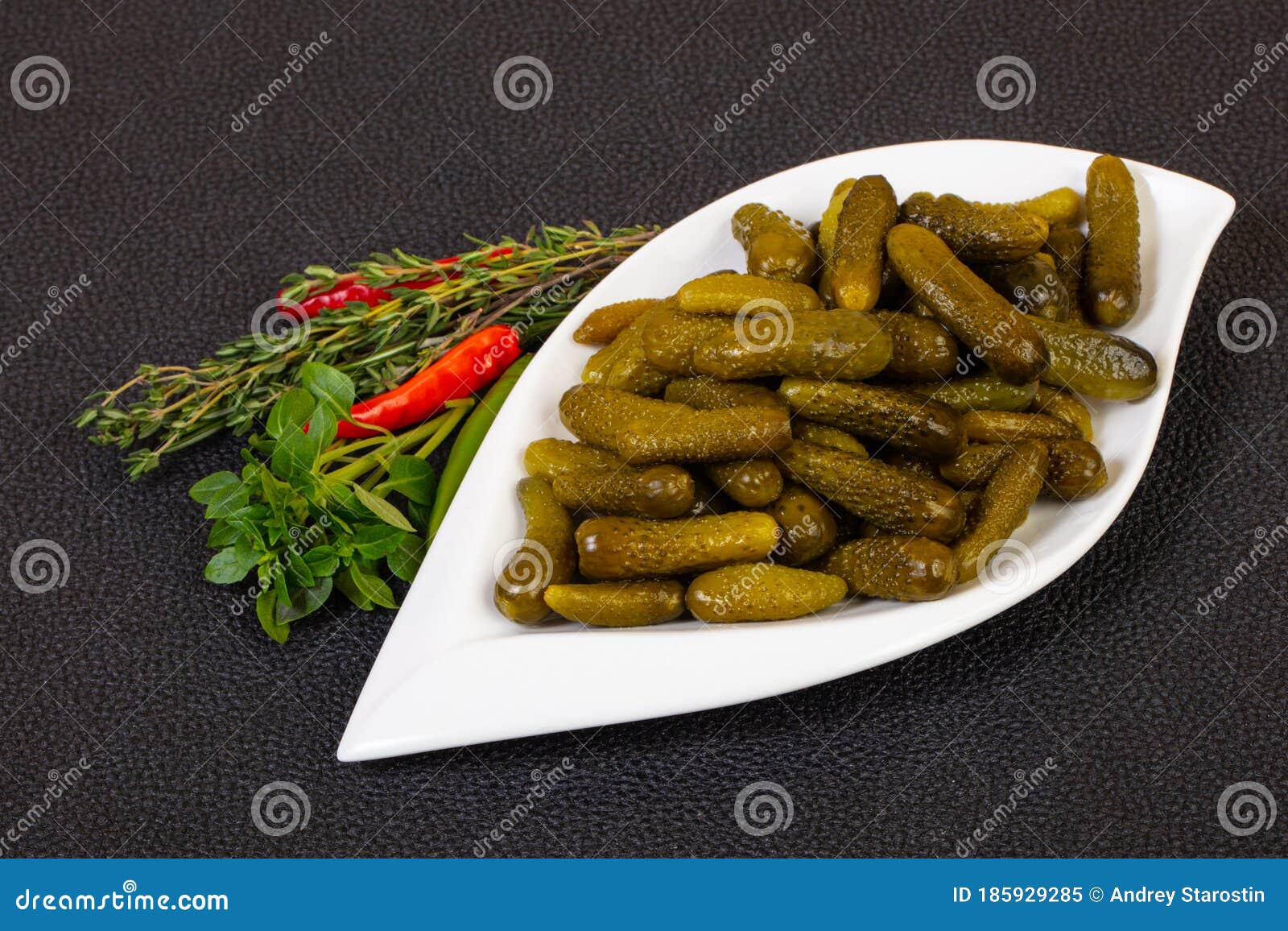 Pickled small cucumbers stock image. Image of snack - 185929285